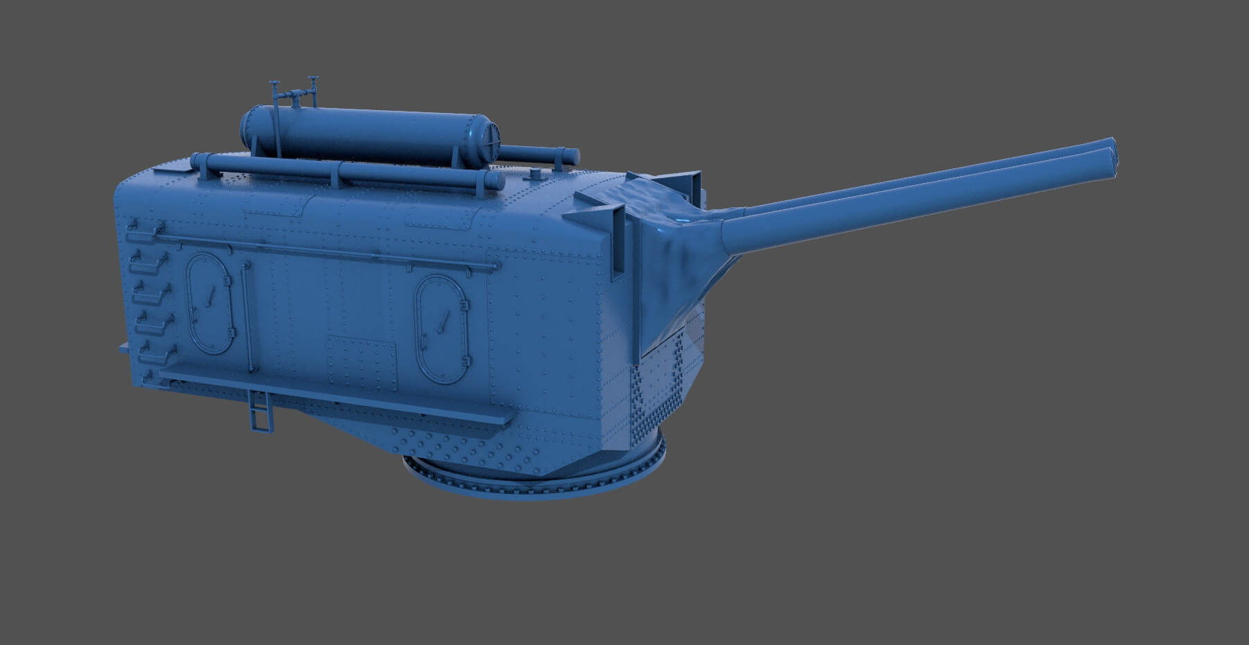 US 6inch-53cal twin turret 3D Model by Carlo Cestra