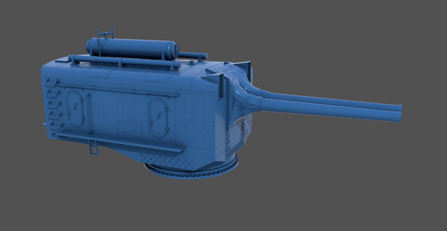 US 6inch-53cal twin turret 3D Model by Carlo Cestra