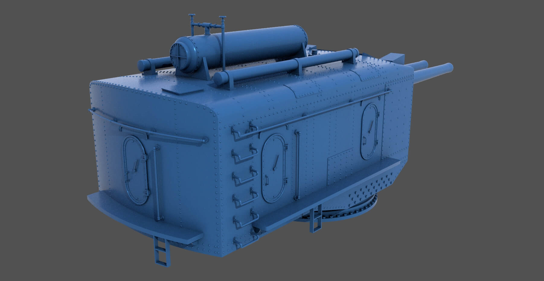 US 6inch-53cal twin turret 3D Model by Carlo Cestra