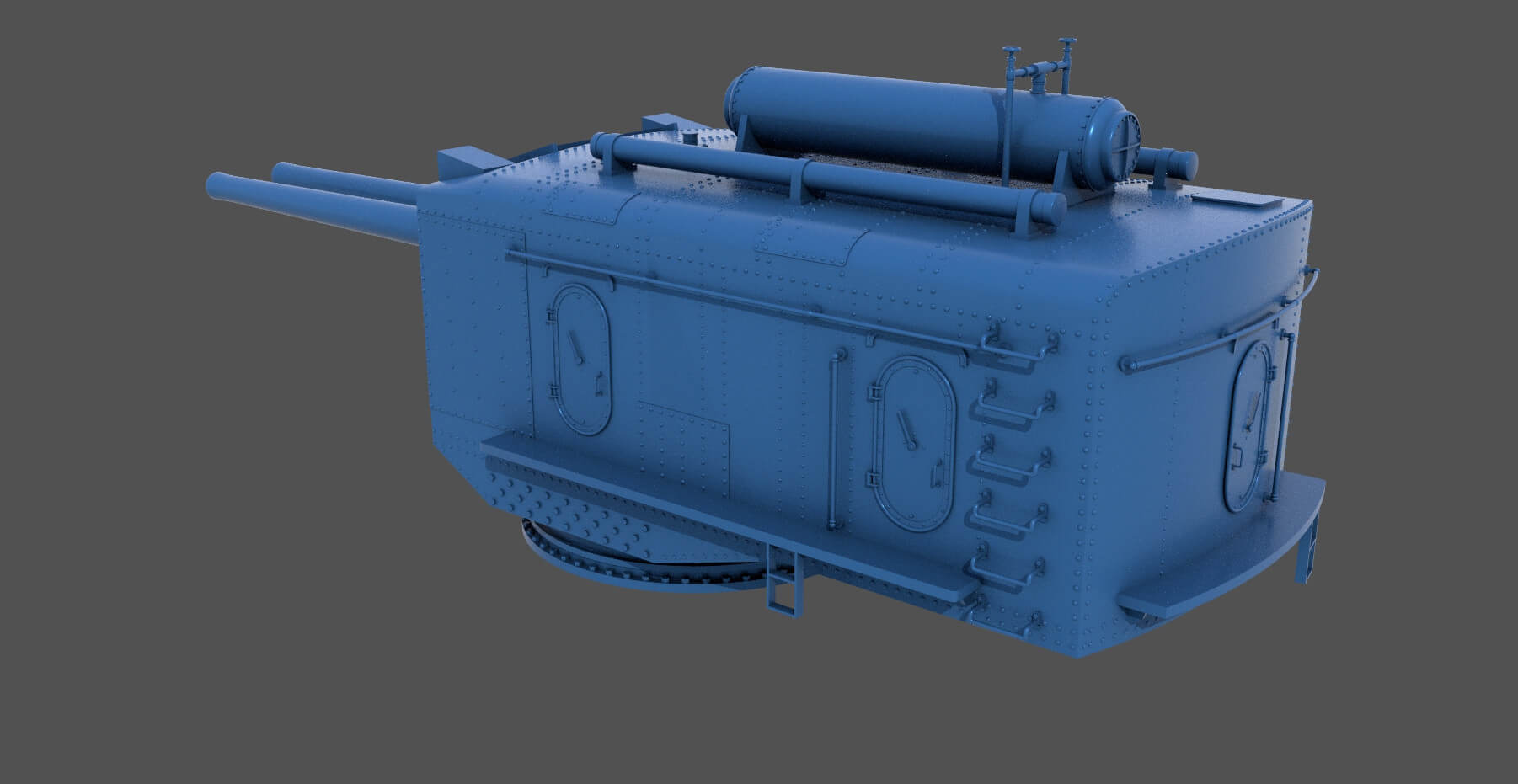 US 6inch-53cal twin turret 3D Model by Carlo Cestra