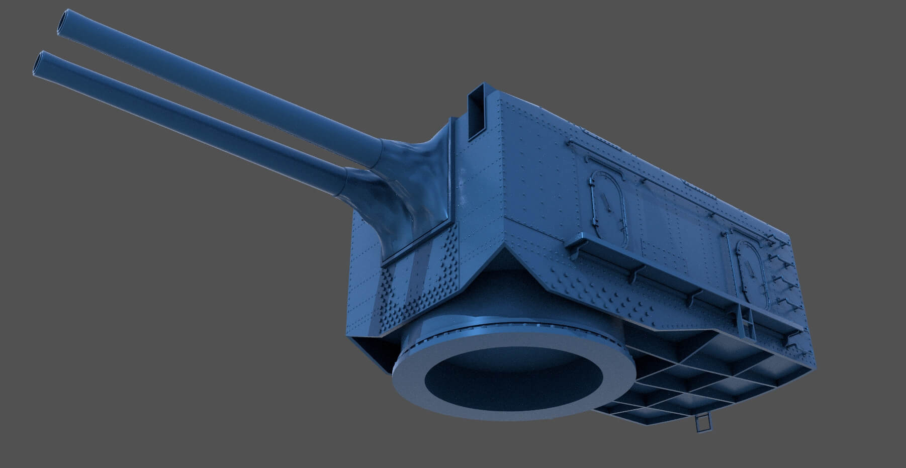 US 6inch-53cal twin turret 3D Model by Carlo Cestra