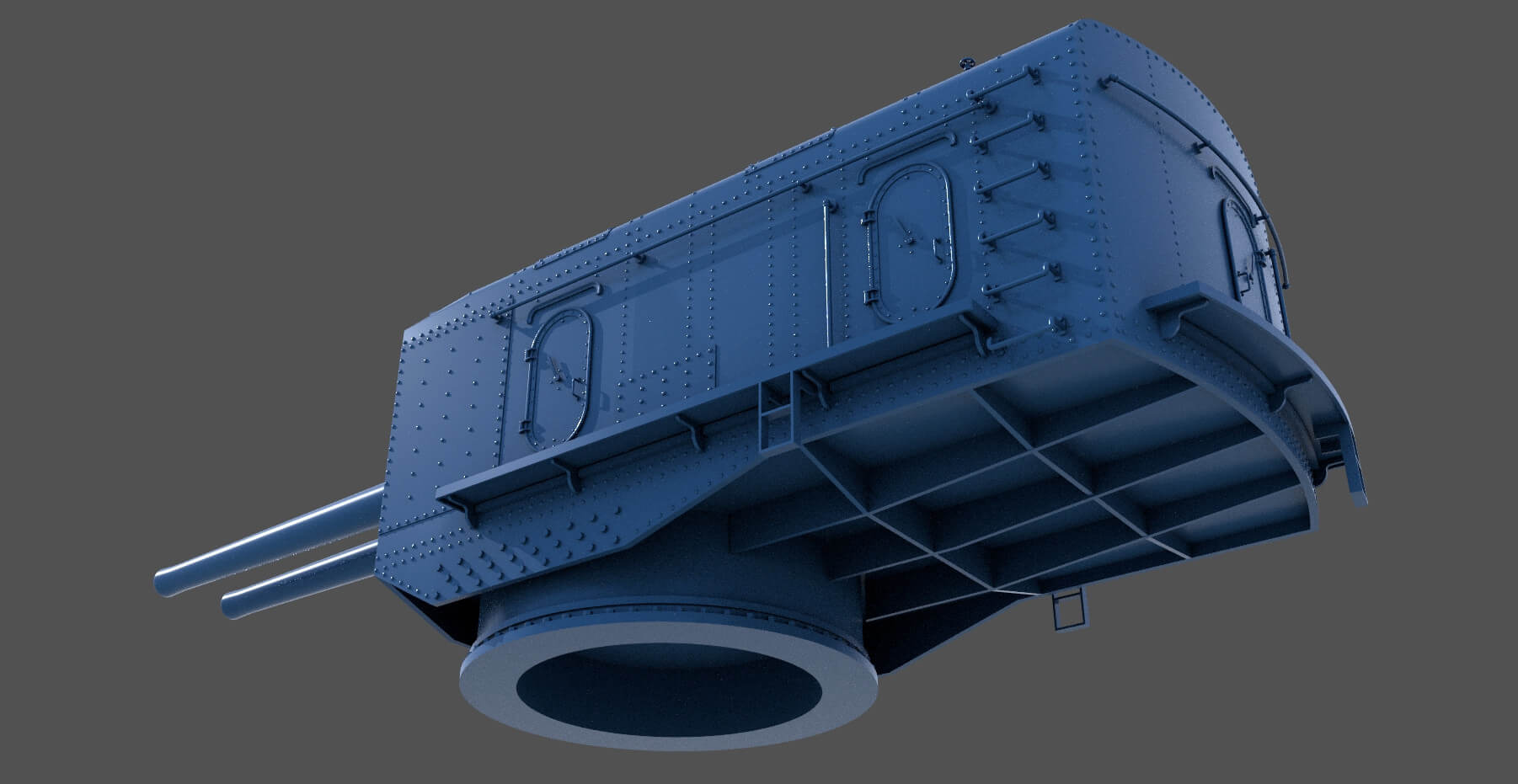 US 6inch-53cal twin turret 3D Model by Carlo Cestra