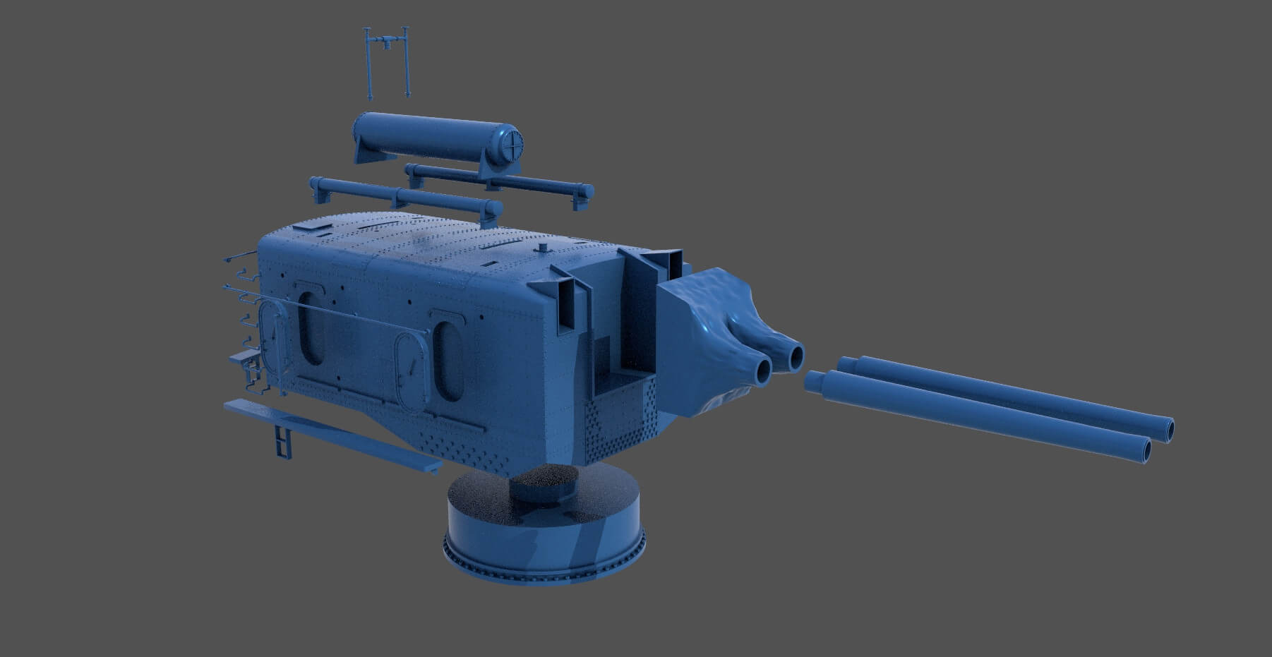 US 6inch-53cal twin turret 3D Model by Carlo Cestra