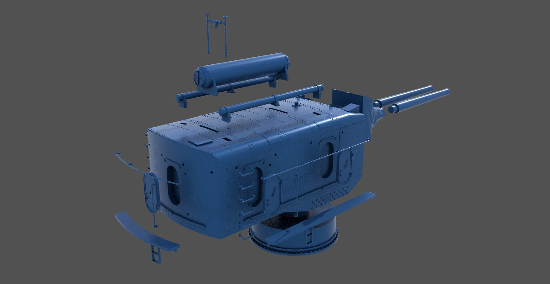 US 6inch-53cal twin turret 3D Model by Carlo Cestra