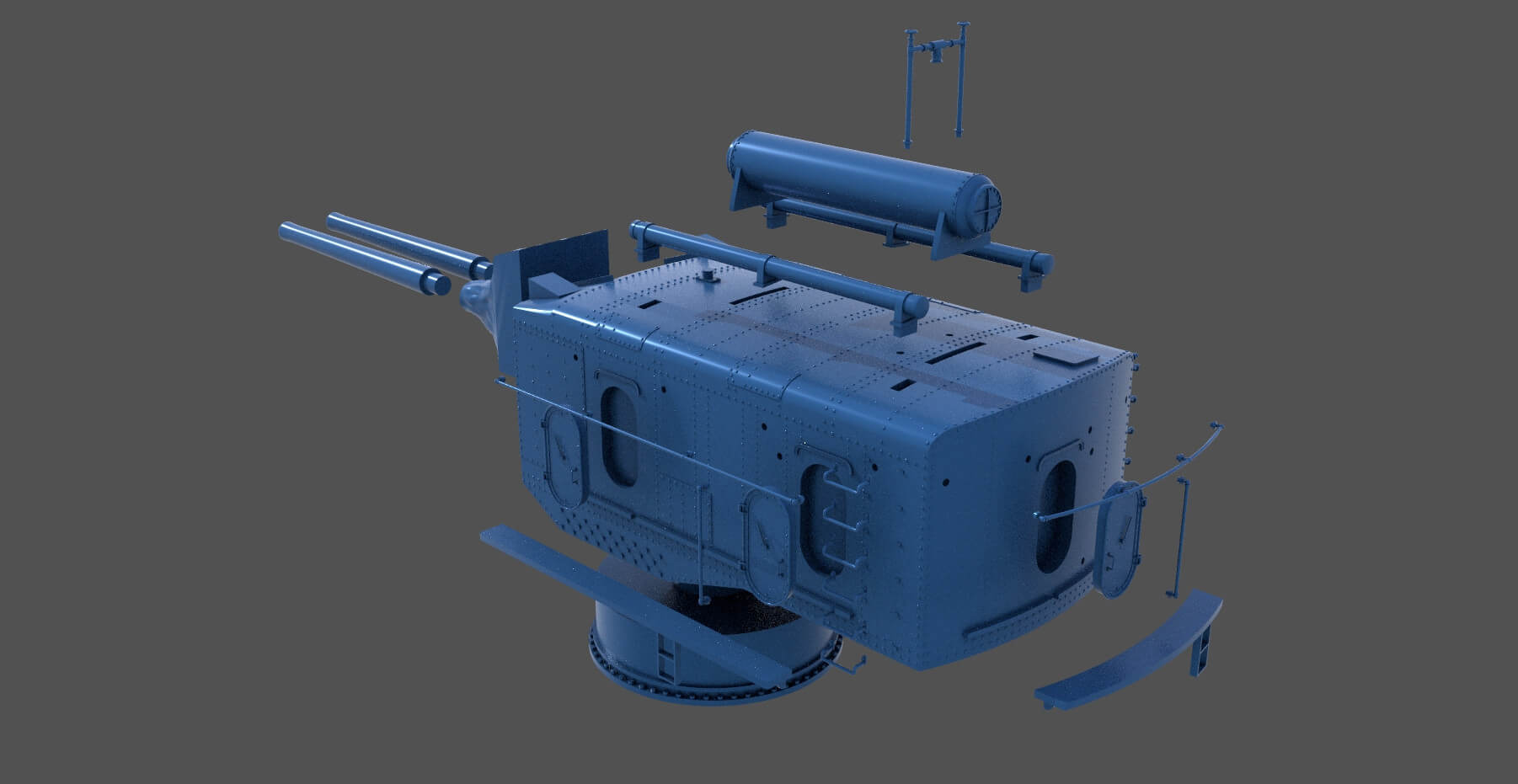 US 6inch-53cal twin turret 3D Model by Carlo Cestra