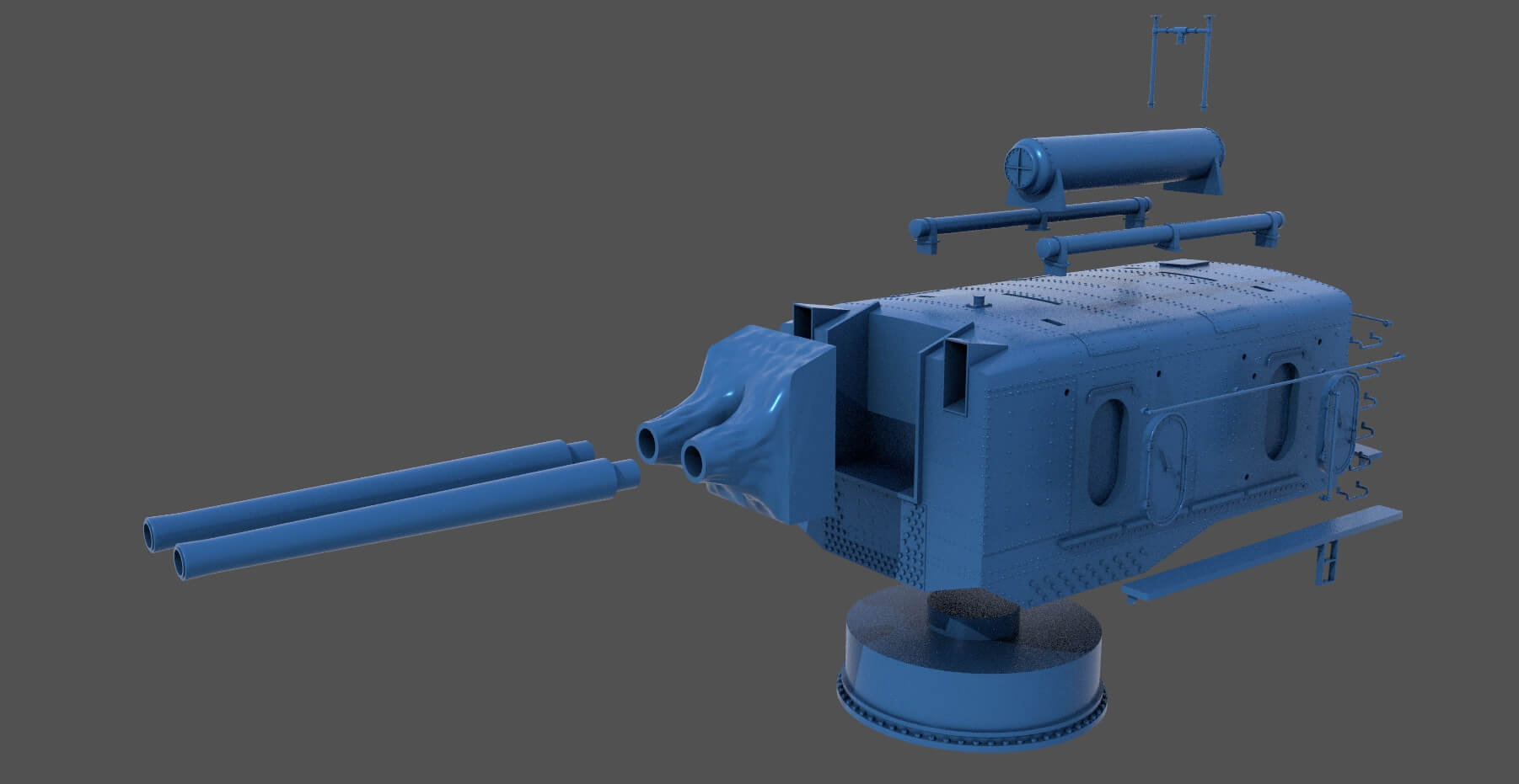US 6inch-53cal twin turret 3D Model by Carlo Cestra