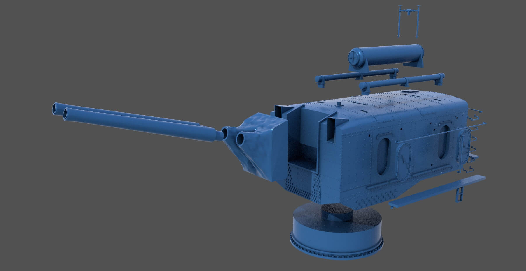 US 6inch-53cal twin turret 3D Model by Carlo Cestra