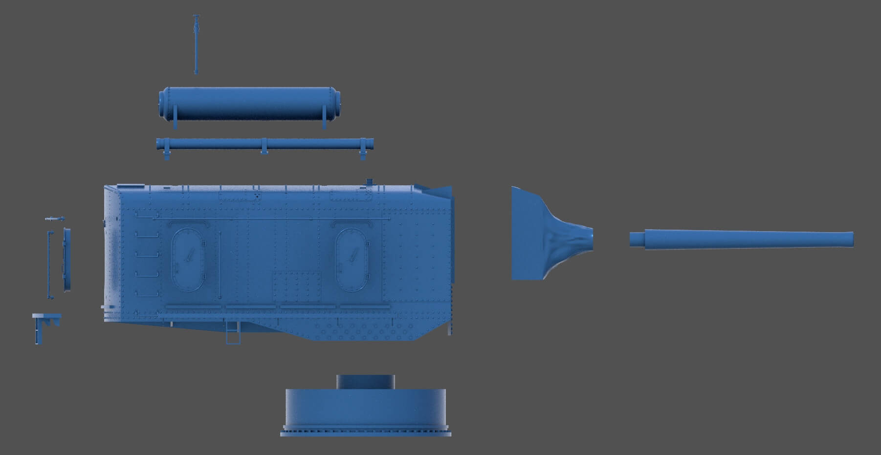 US 6inch-53cal twin turret 3D Model by Carlo Cestra