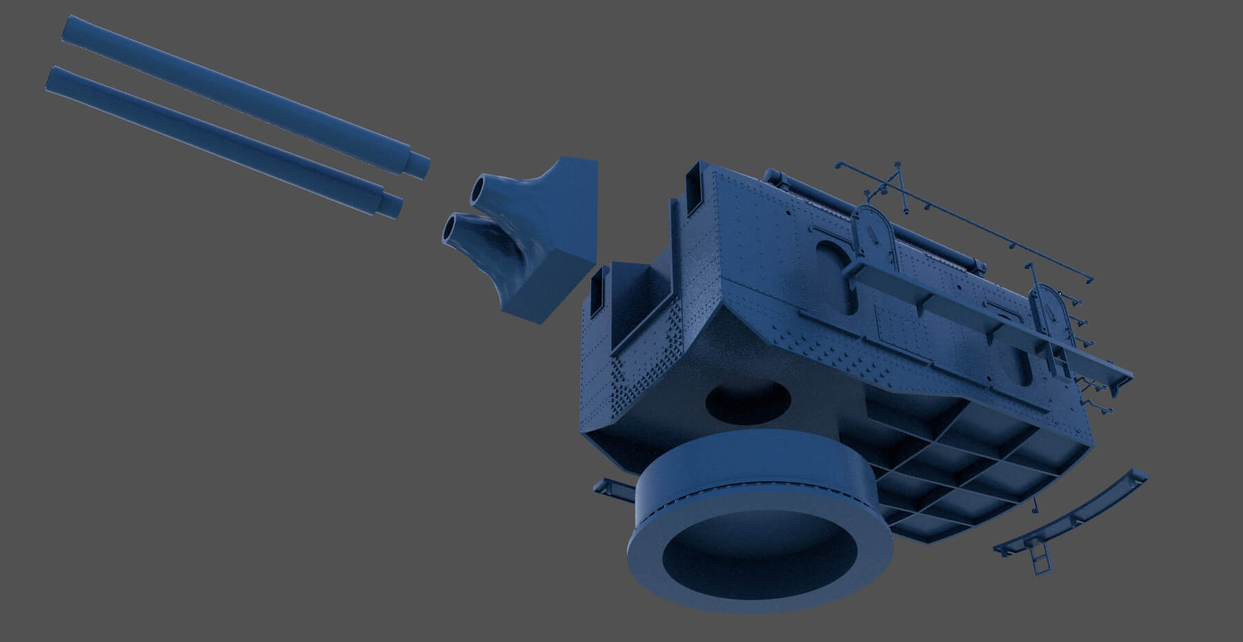 US 6inch-53cal twin turret 3D Model by Carlo Cestra