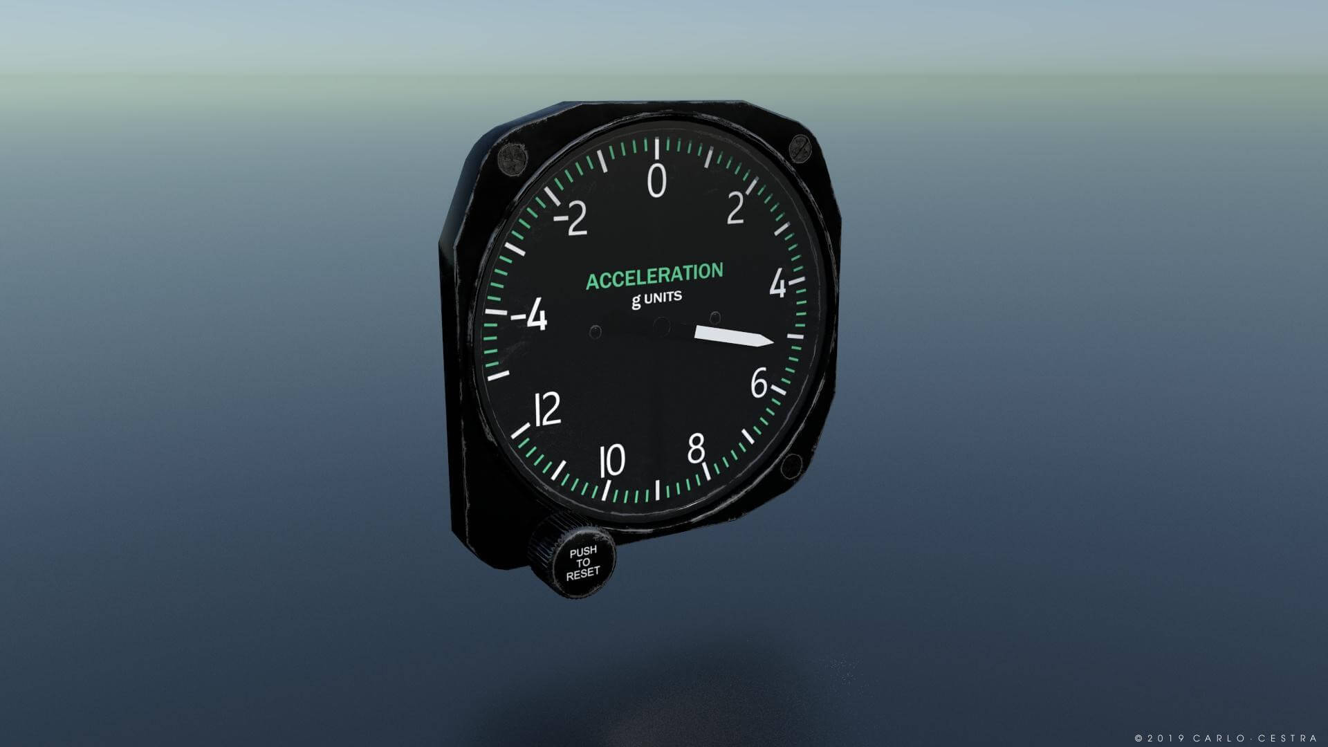 US Accelerometer Gauge - 3D Model by Carlo Cestra