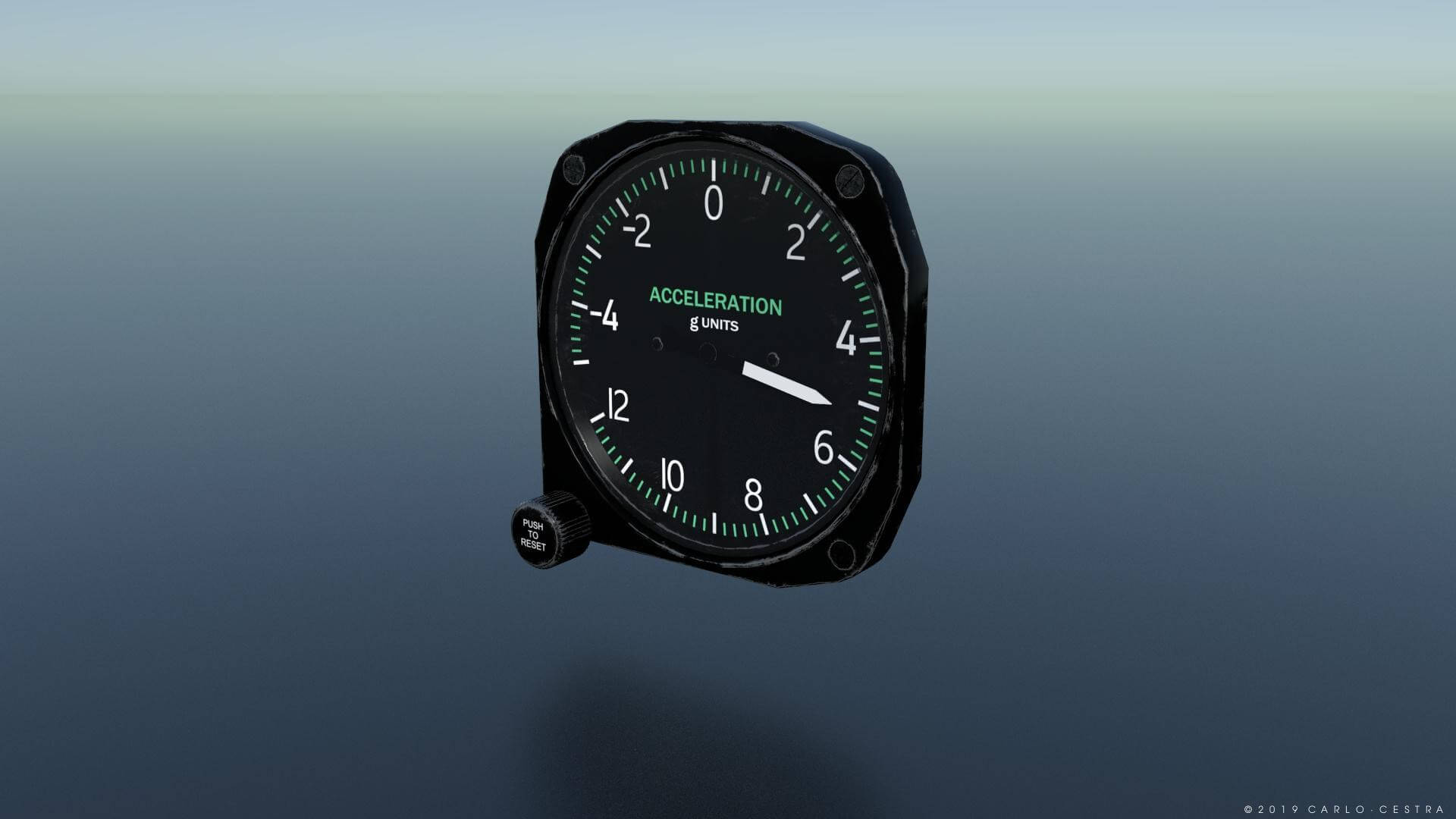 US Accelerometer Gauge - 3D Model by Carlo Cestra