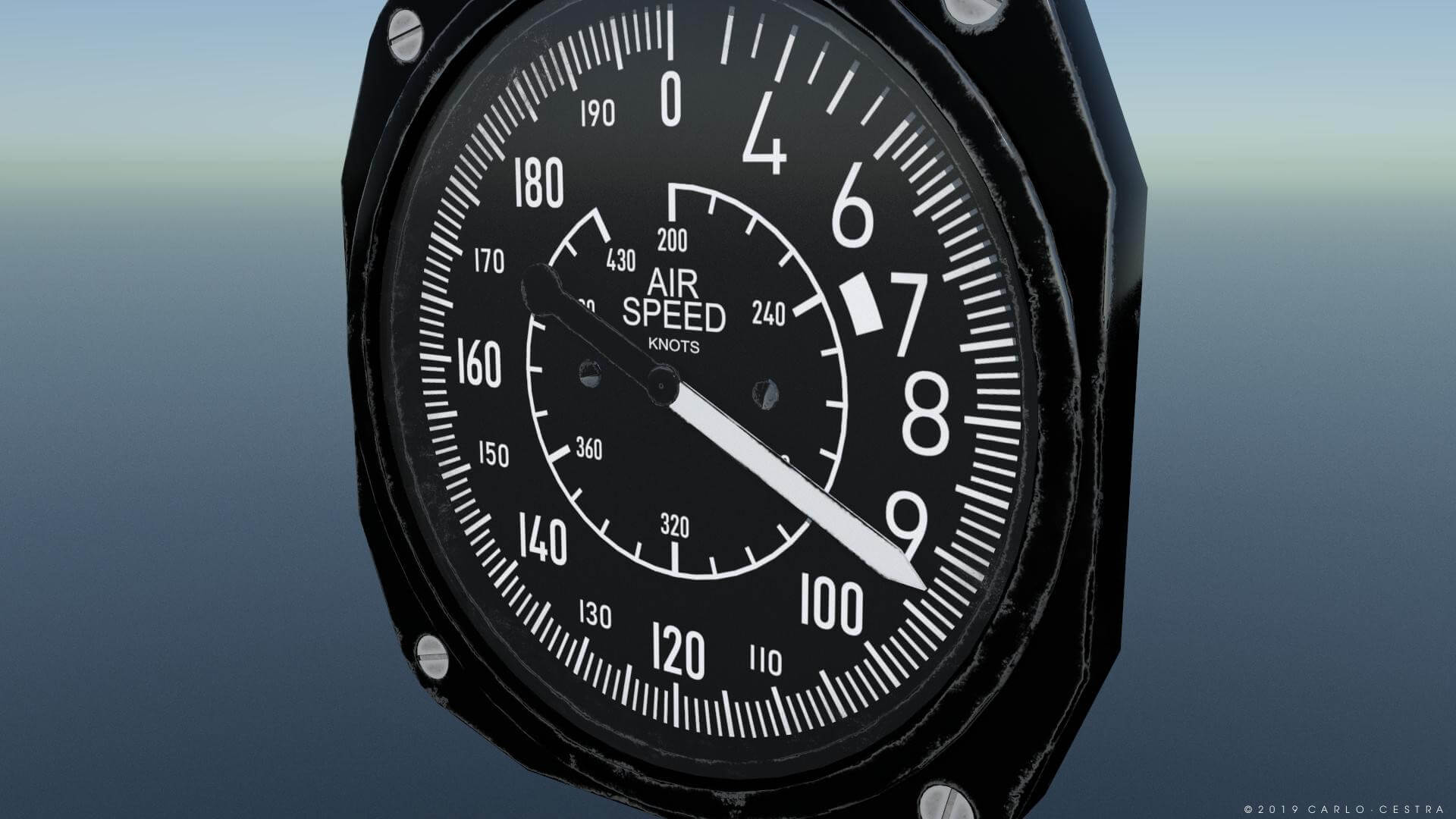 US Air Speed Indicator - 3D Model by Carlo Cestra