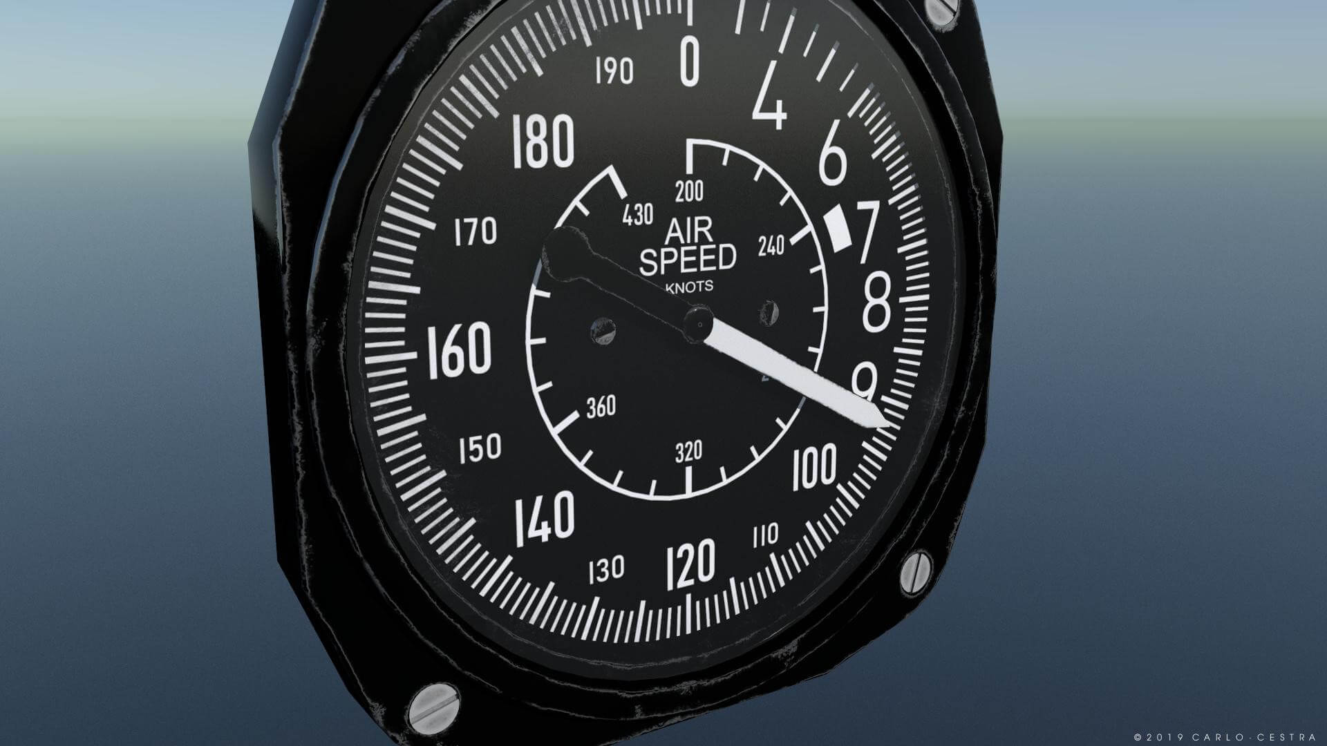 US Air Speed Indicator - 3D Model by Carlo Cestra
