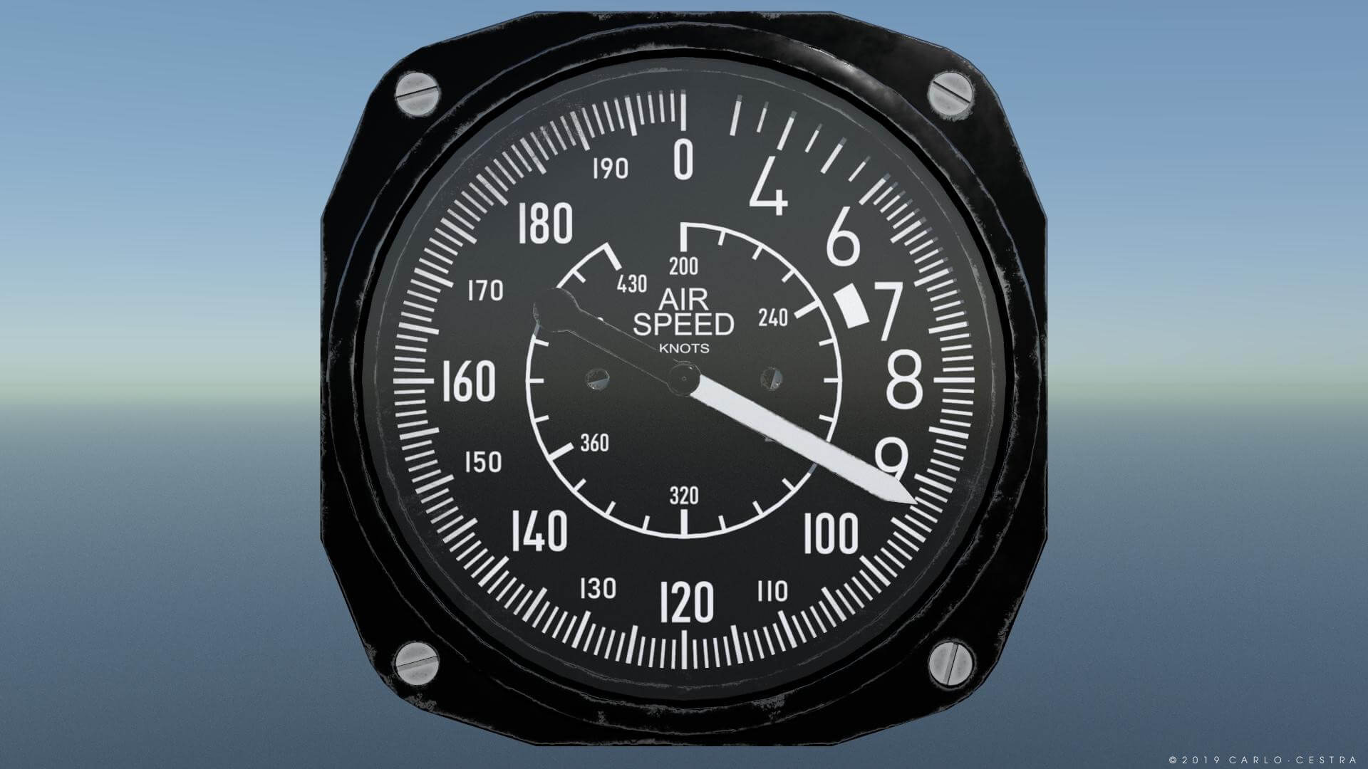US Air Speed Indicator - 3D Model by Carlo Cestra