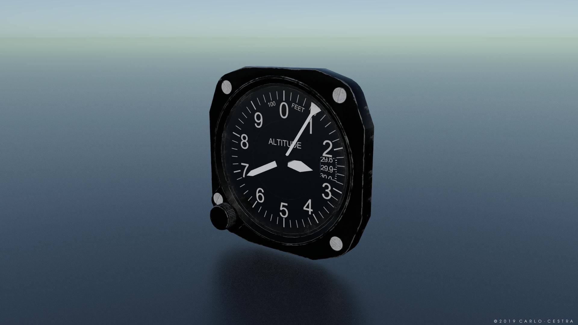 US Altimeter Gauge - 3D Model by Carlo Cestra