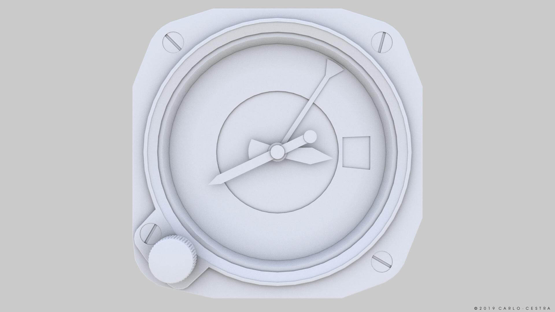 US Altimeter Gauge - 3D Model by Carlo Cestra