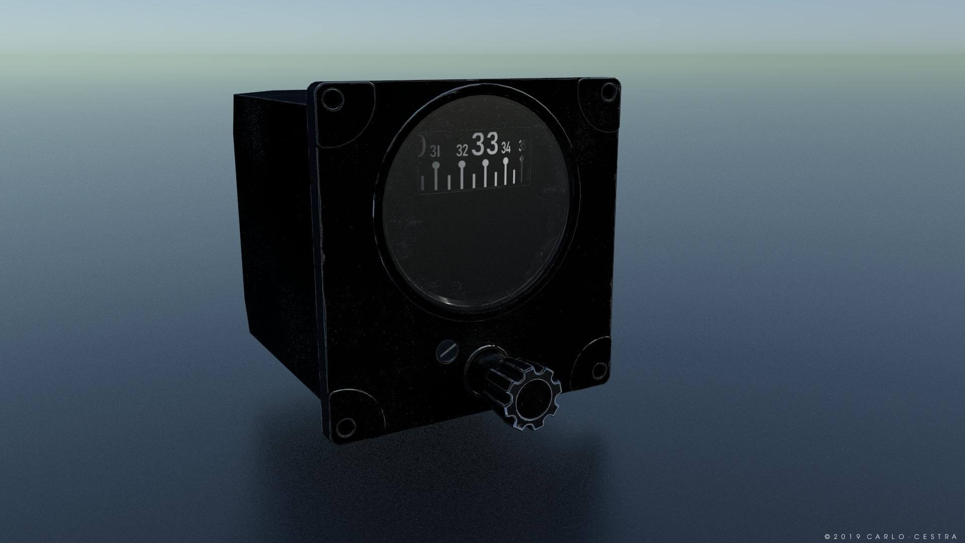 US Directional Gyro Gauge - 3D Model by Carlo Cestra