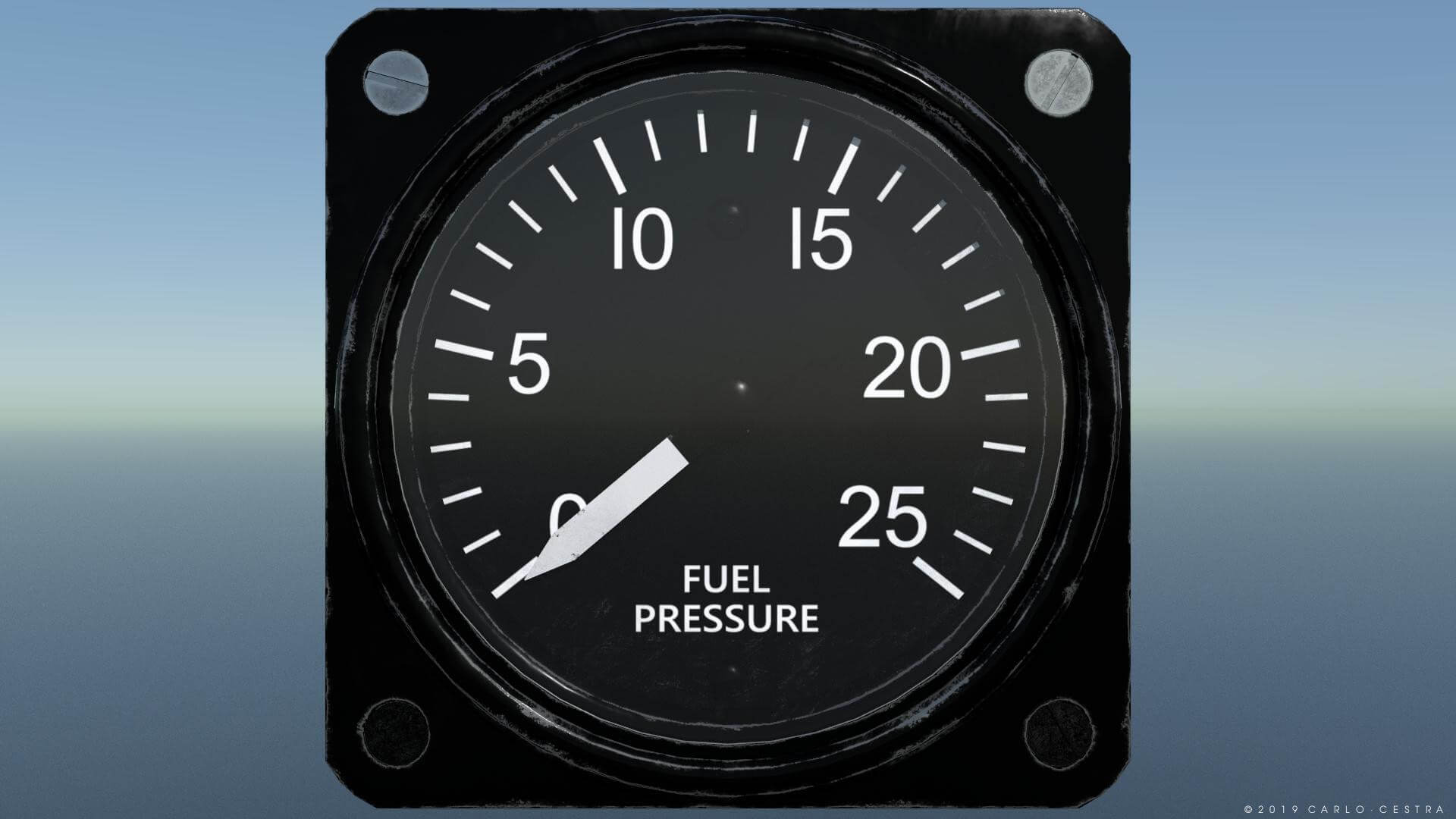 US Fuel Pressure Gauge - 3D Model by Carlo Cestra