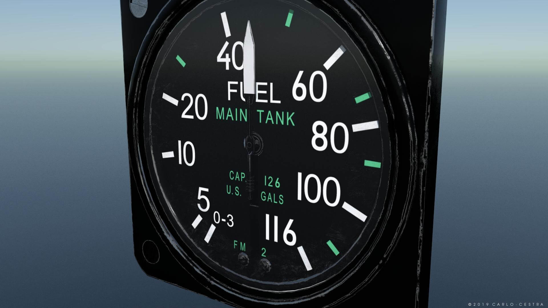 US Fuel Quantity Gauge - 3D Model by Carlo Cestra
