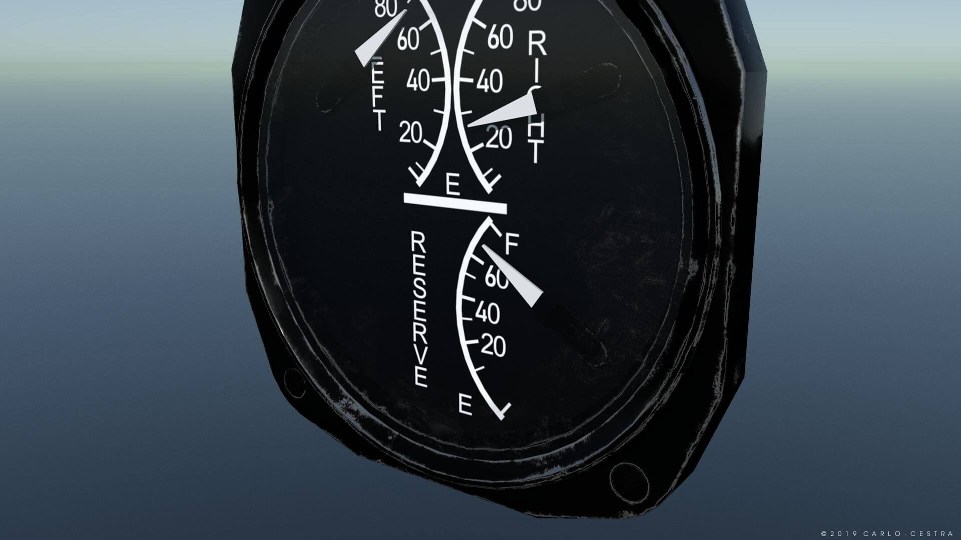 US Fuel Quantity Gauge - 3D Model by Carlo Cestra