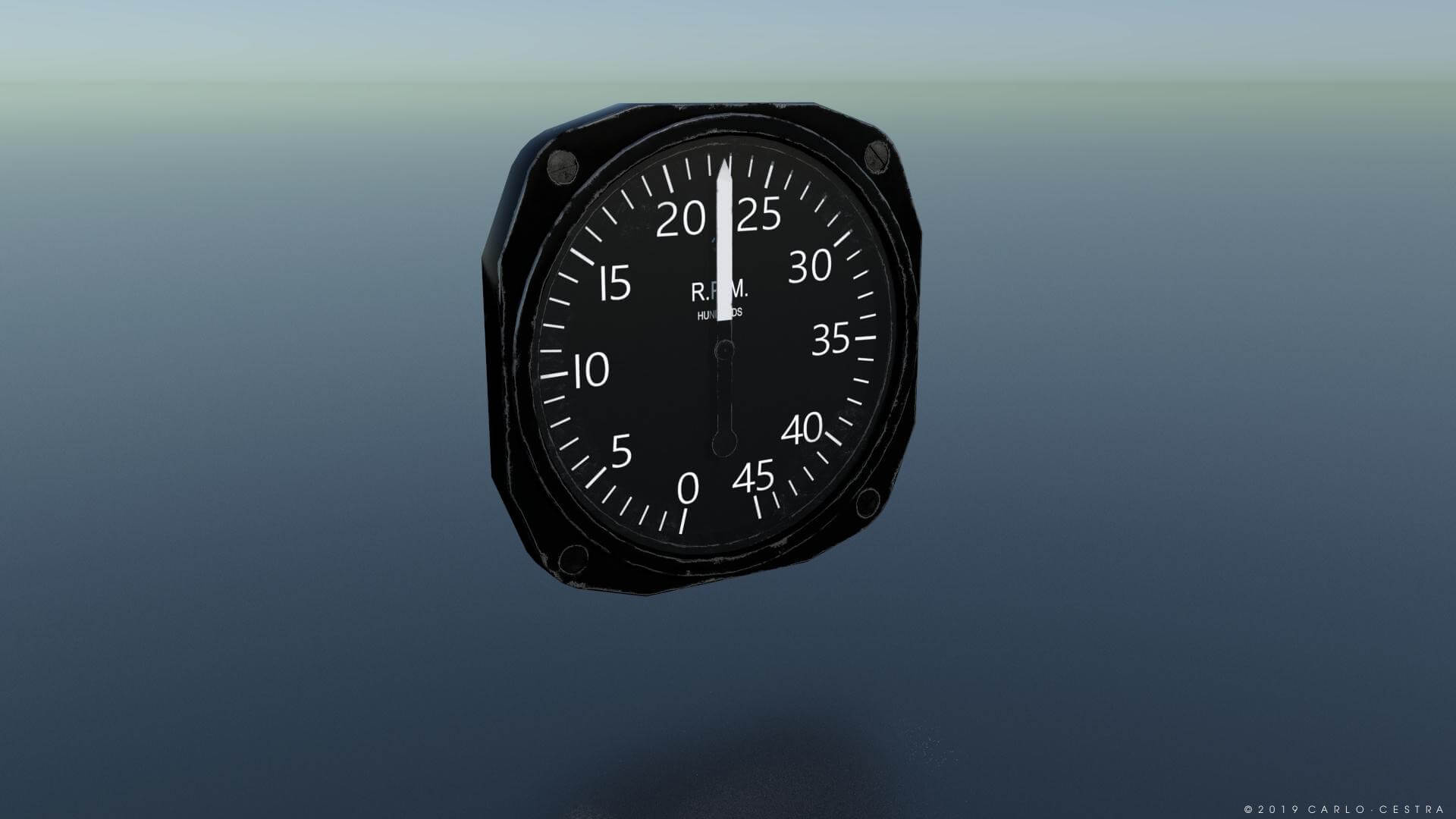 US Tachometer Gauge - 3D Model by Carlo Cestra