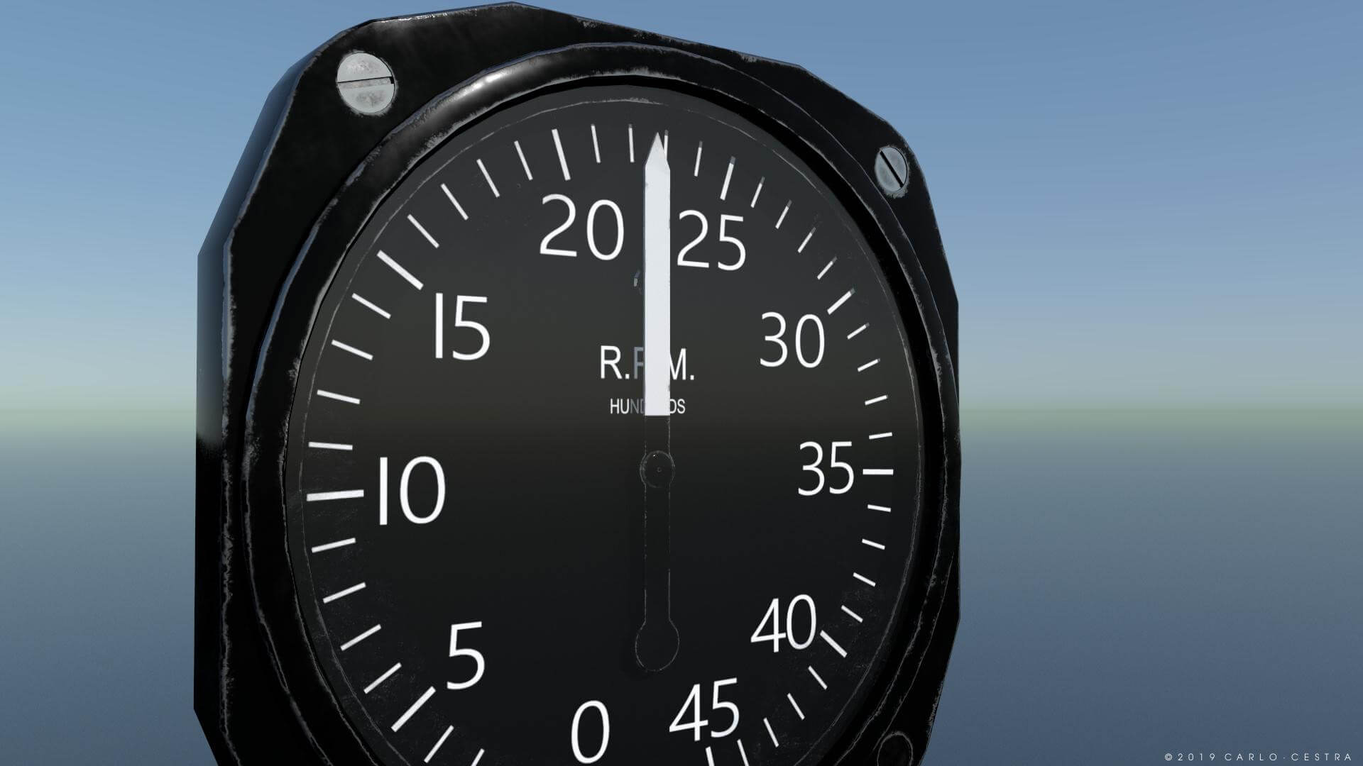 US Tachometer Gauge - 3D Model by Carlo Cestra
