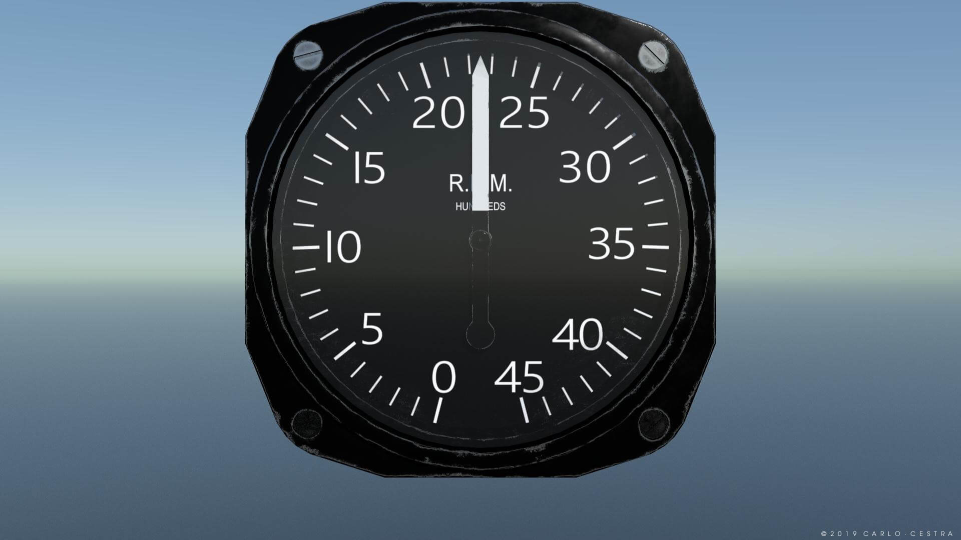 US Tachometer Gauge - 3D Model by Carlo Cestra