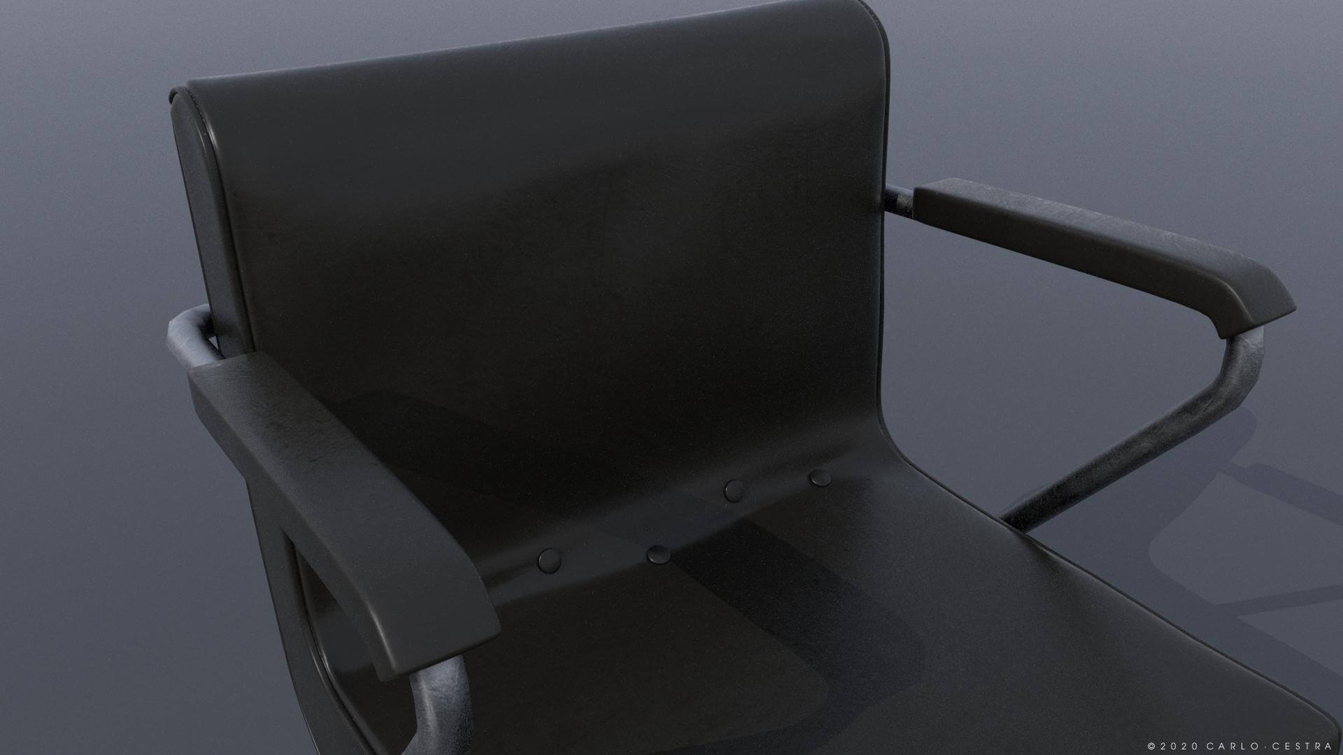 Vintage 40s Leather Chair - 3D Model by Carlo Cestra