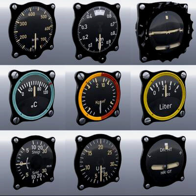 WW2 German Flight Instruments Pack - 3D Model by Carlo Cestra