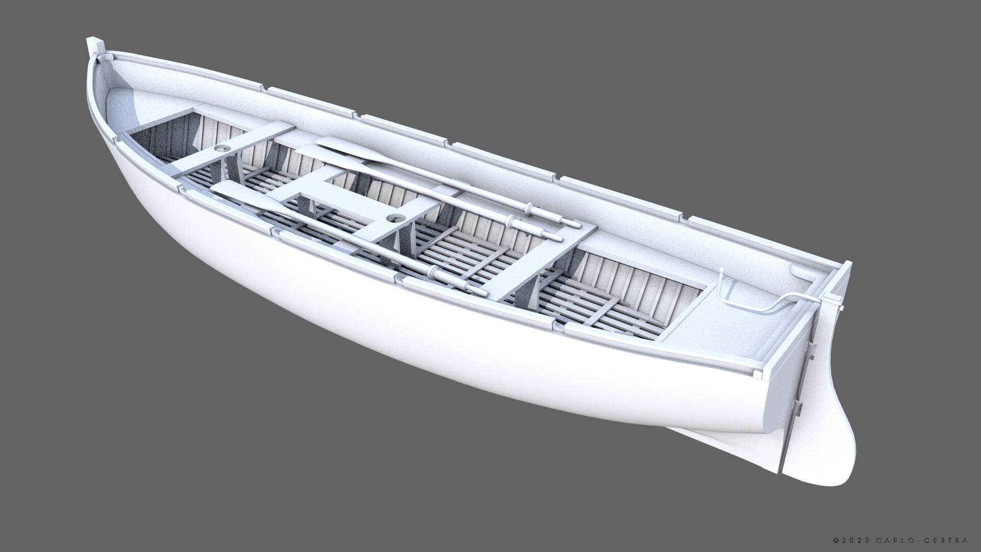 WW2 Italian 8.6 Meters Lifeboat - 3D Model by Carlo Cestra