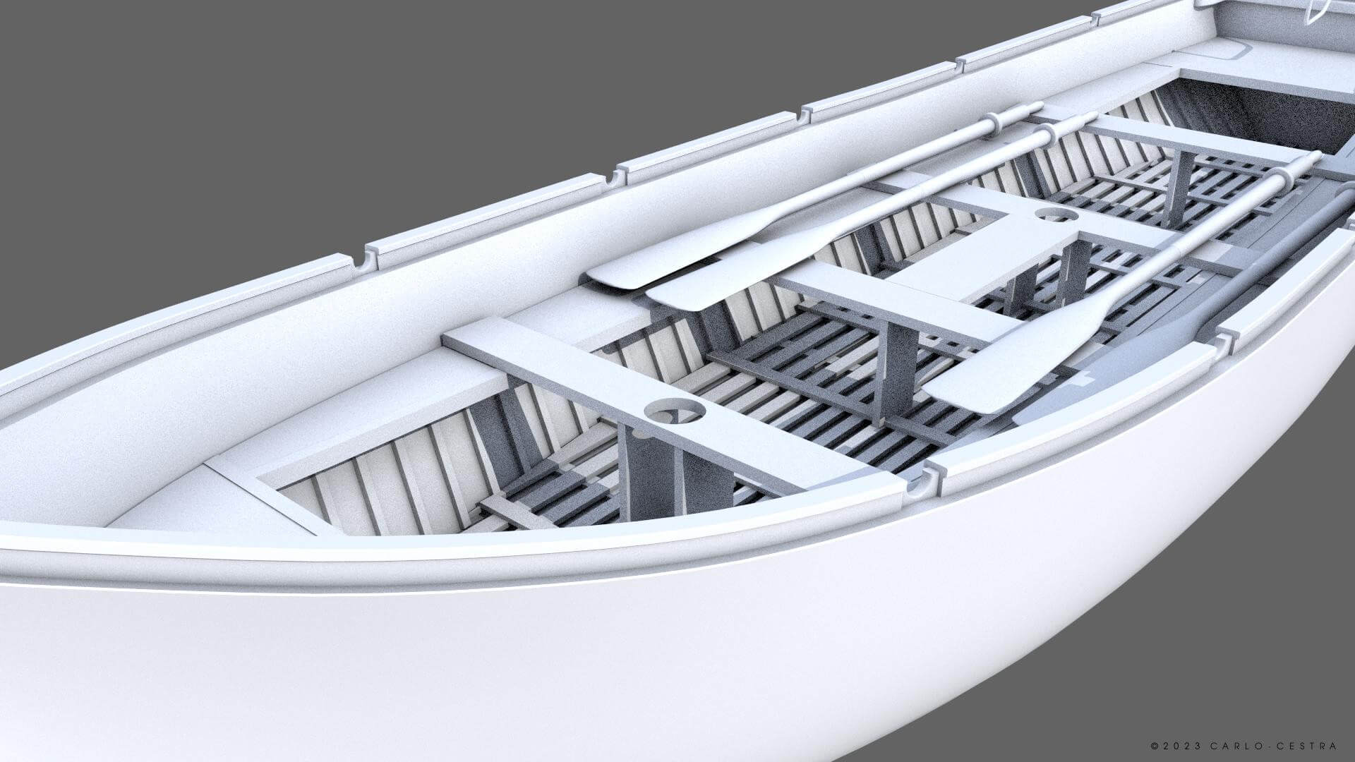 WW2 Italian 8.6 Meters Lifeboat - 3D Model by Carlo Cestra