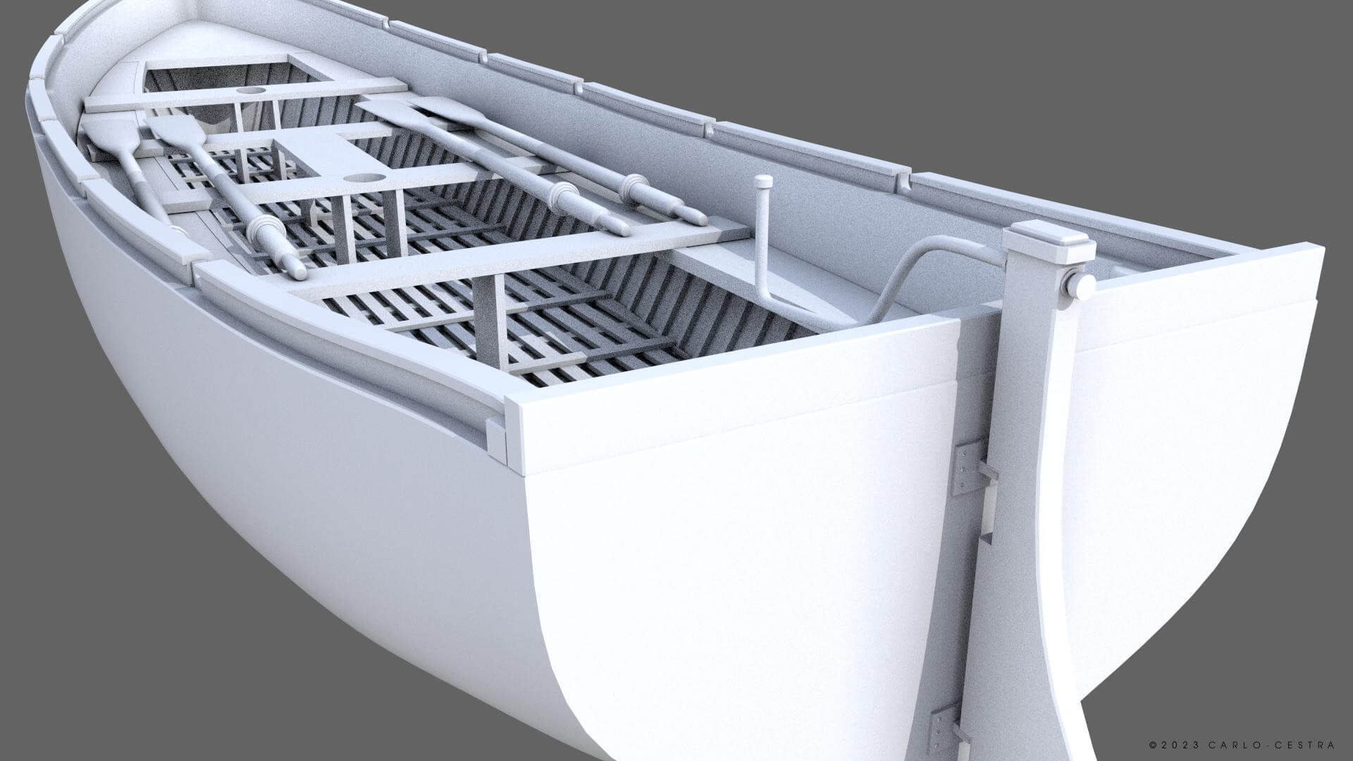 WW2 Italian 8.6 Meters Lifeboat - 3D Model by Carlo Cestra