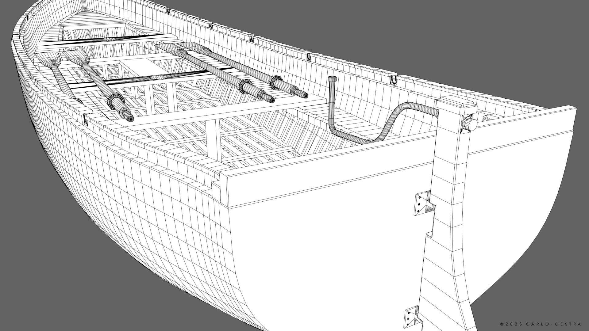 WW2 Italian 8.6 Meters Lifeboat - 3D Model by Carlo Cestra