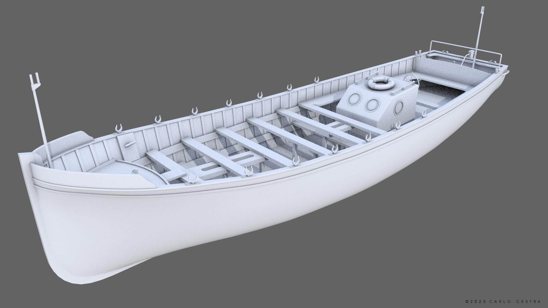 WW2 Italian 13M Motorboat - 3D Model by Carlo Cestra