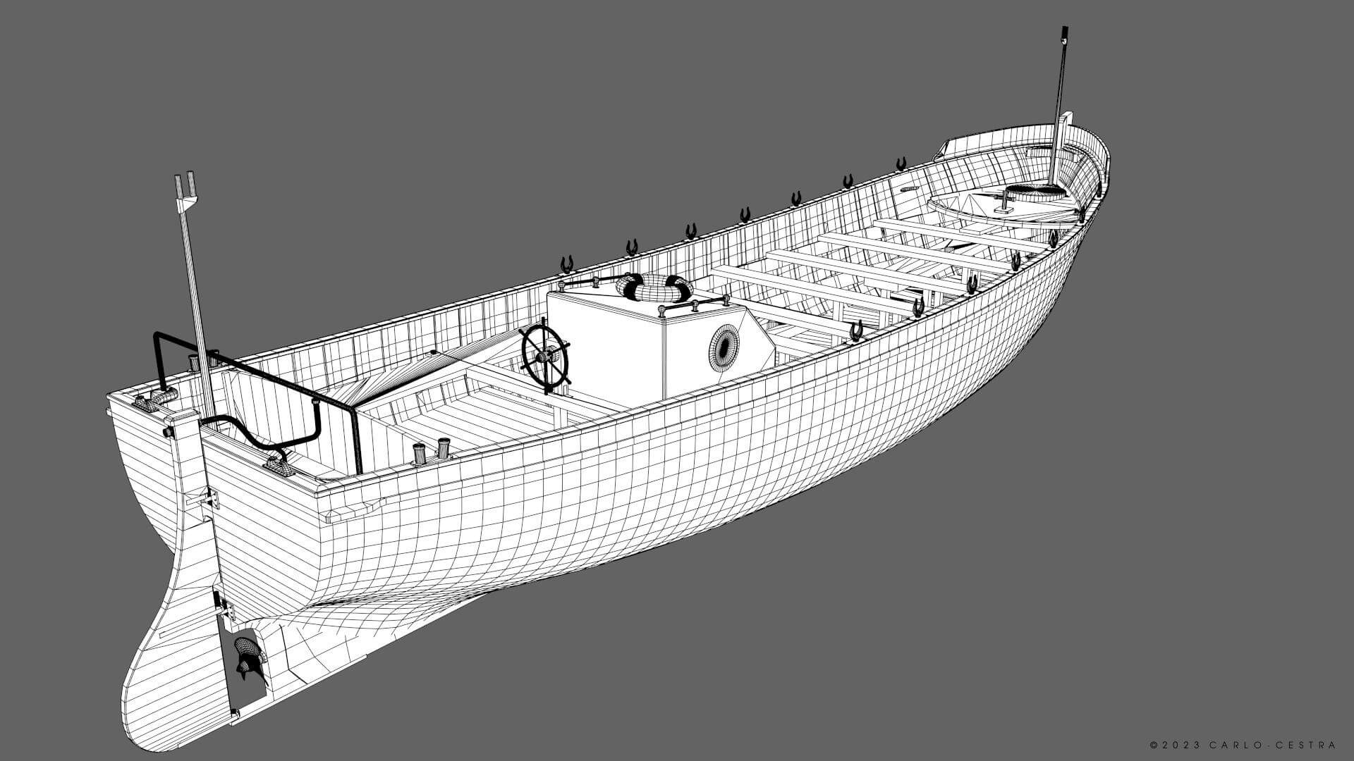 WW2 Italian 13M Motorboat - 3D Model by Carlo Cestra