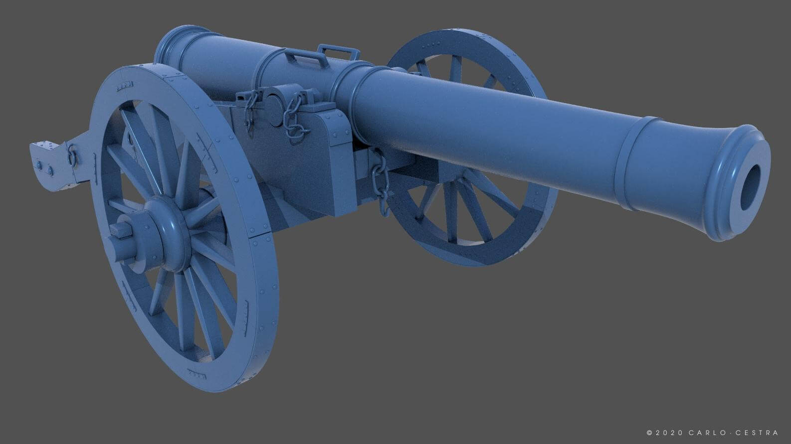 XVIII Century Cannon - 3D Print Model by Carlo Cestra
