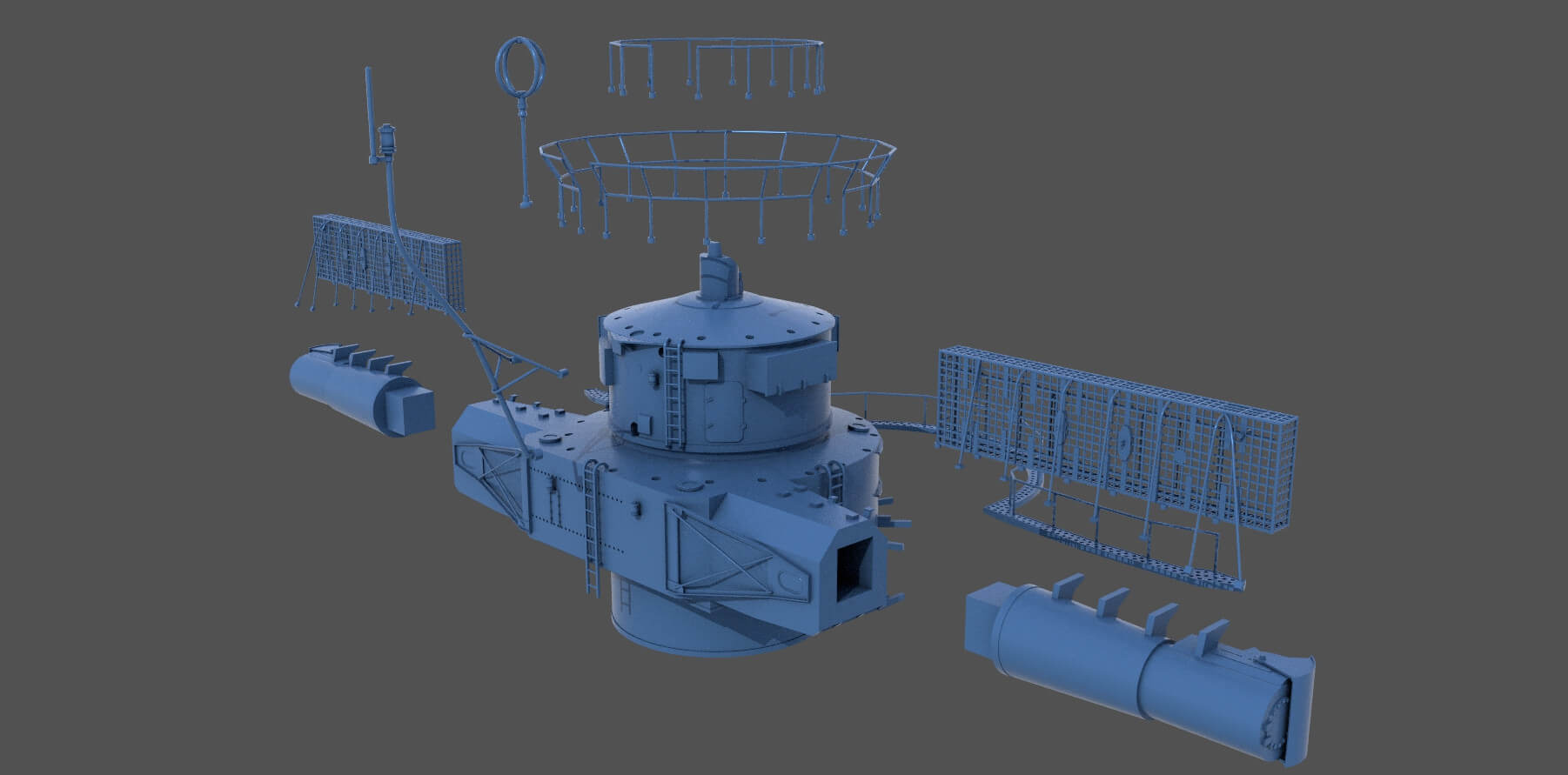 Yamato 15m Main Rangefinder 1/100 Scale - 3D Model by Carlo Cestra