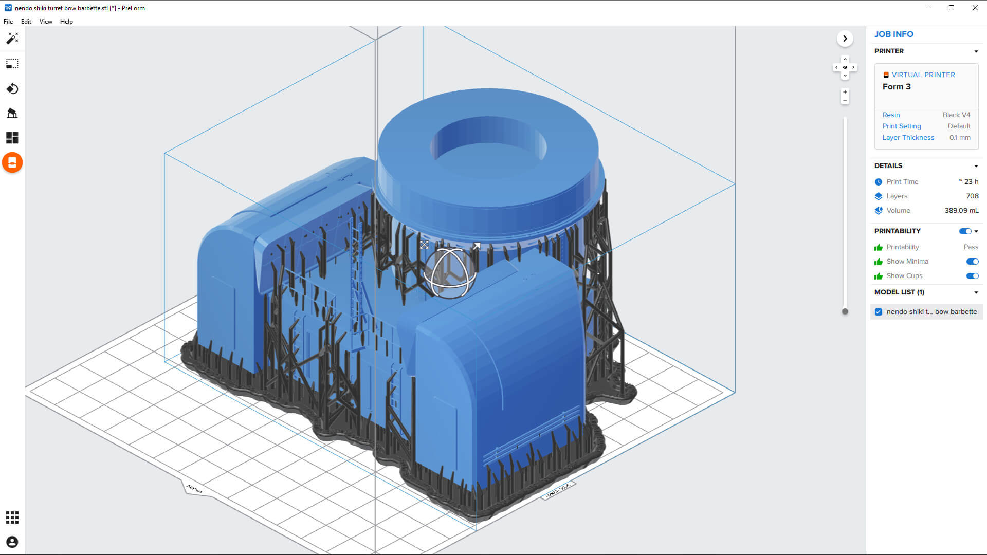 Yamato Nendo Shiki Bow Barbette 1/100 Scale - 3D Print Model by Carlo ...