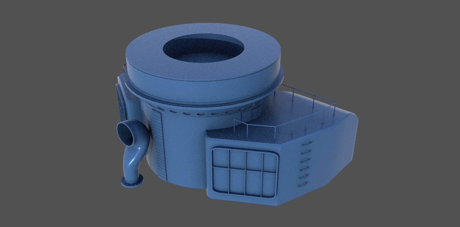 Yamato Nendo Shiki Stern Barbette 1/100 Scale - 3D Model by Carlo Cestra