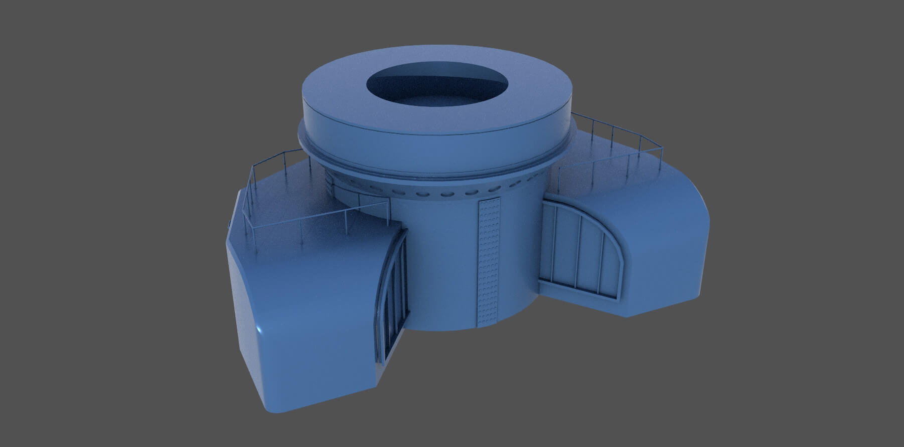 Yamato Nendo Shiki Stern Barbette 1/100 Scale - 3D Model by Carlo Cestra