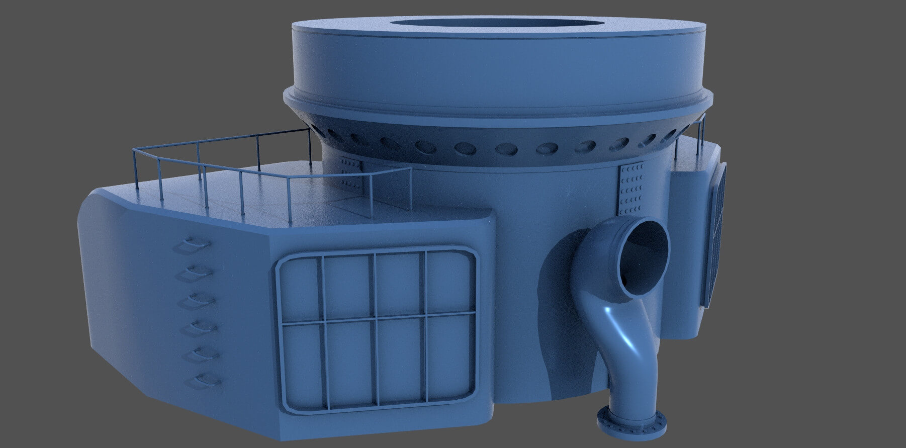 Yamato Nendo Shiki Stern Barbette 1/100 Scale - 3D Model by Carlo Cestra