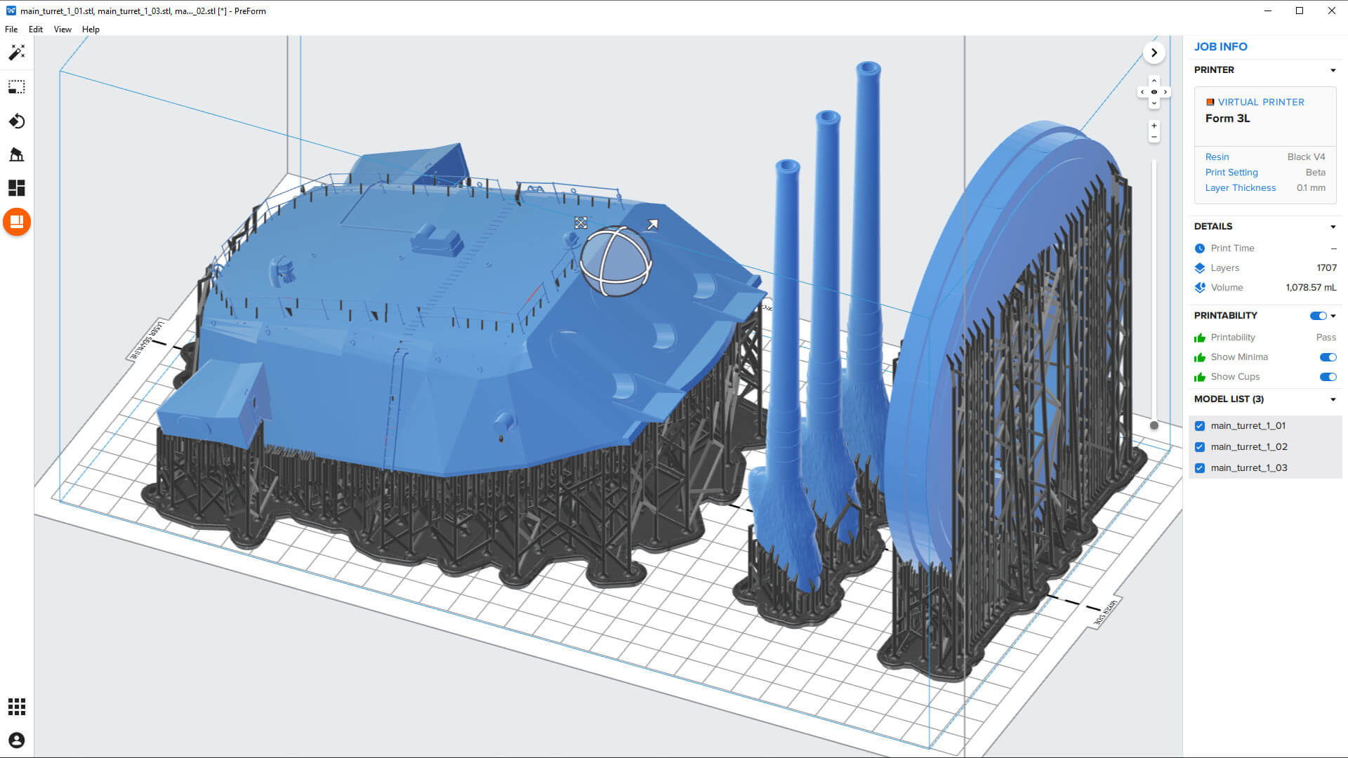 Yamato Type94 46cm Turrets -1-100 Scale 3D Model by Carlo Cestra