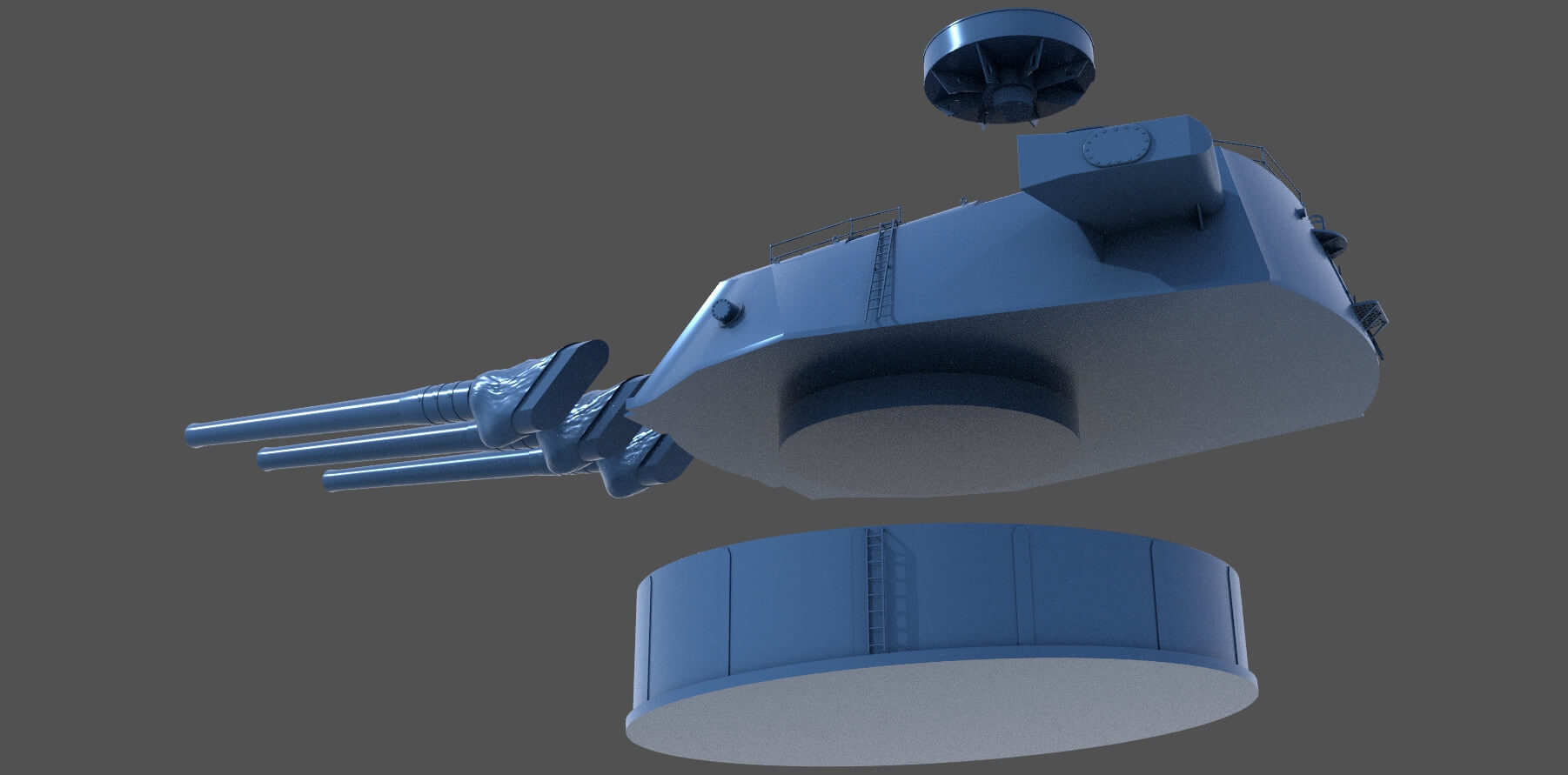 Yamato Type94 46cm Turrets -1-100 Scale 3D Model by Carlo Cestra