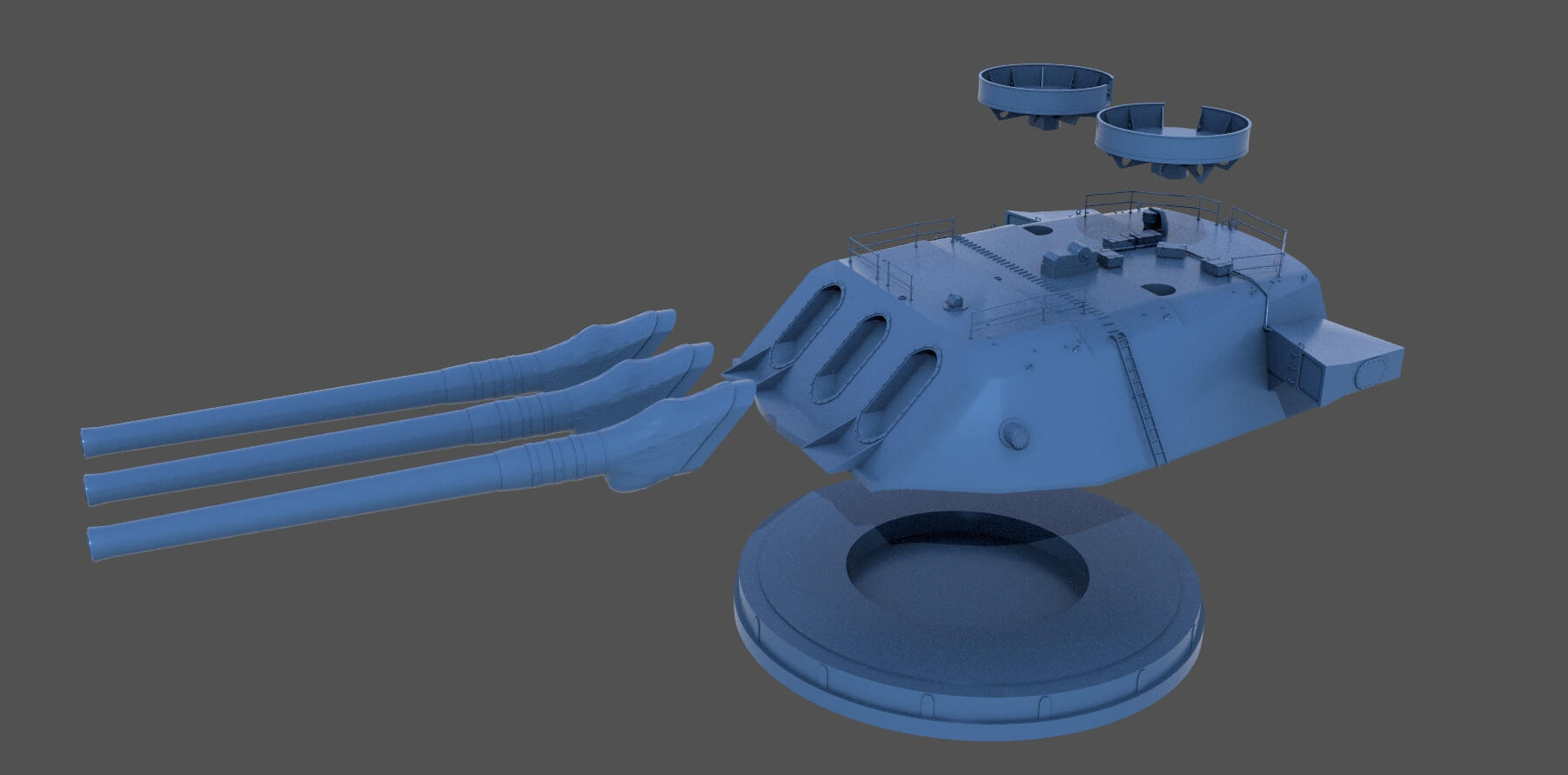 Yamato Type94 46cm Turrets -1-100 Scale 3D Model by Carlo Cestra