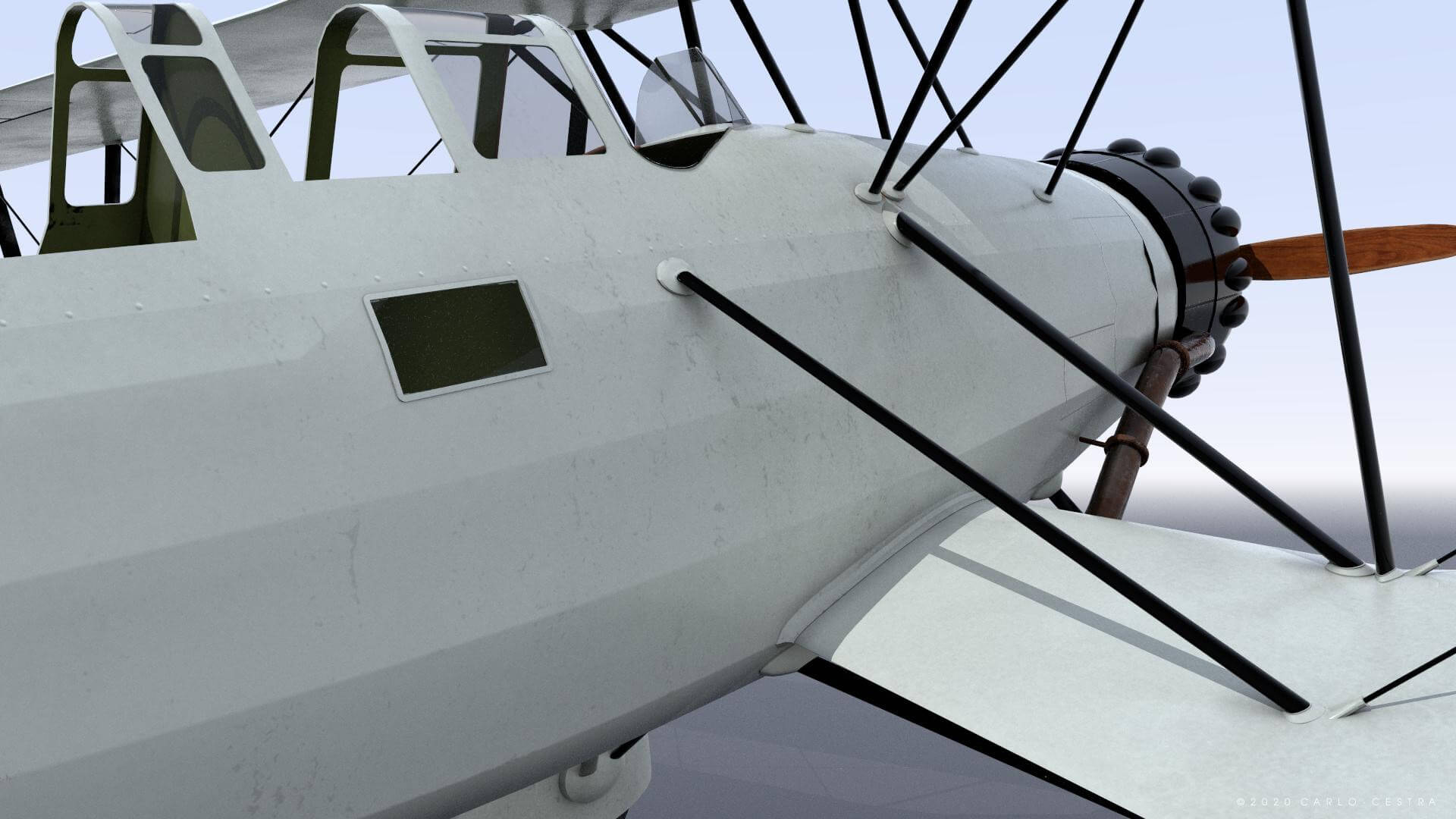 Yokosuka B4Y Ha-327 - Rigged 3D Model by Carlo Cestra