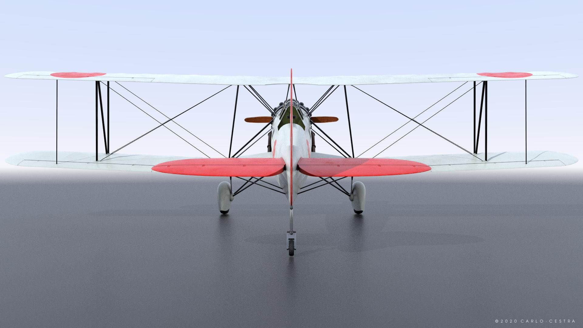Yokosuka B4Y Ha-327 - Rigged 3D Model by Carlo Cestra