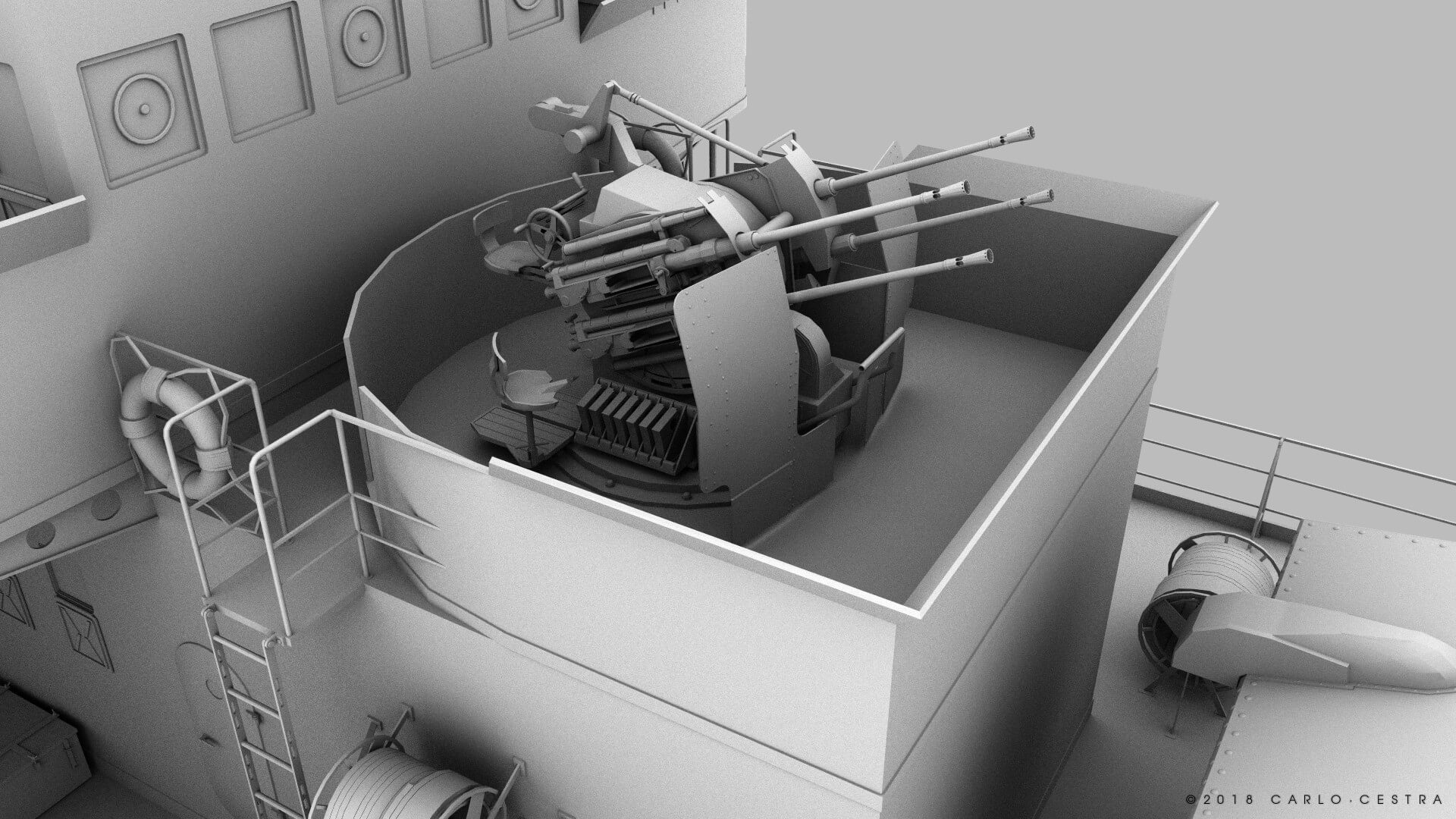 Z-37 Narvik WW2 German Destroyer 3D Model by Carlo Cestra