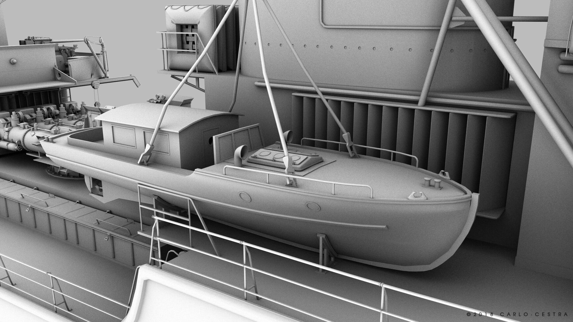 Z-37 Narvik WW2 German Destroyer 3D Model by Carlo Cestra