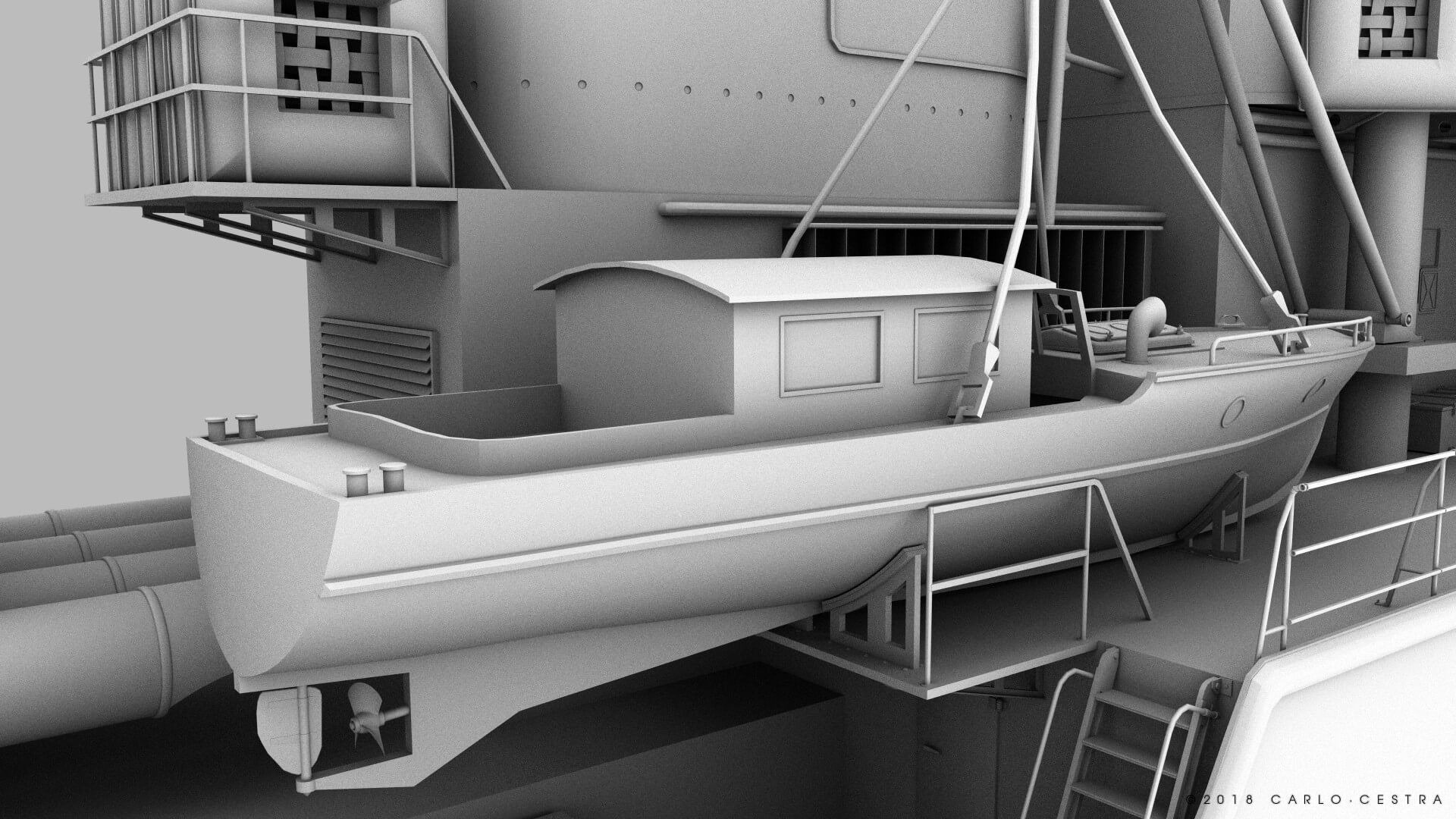 Z-37 Narvik WW2 German Destroyer 3D Model by Carlo Cestra