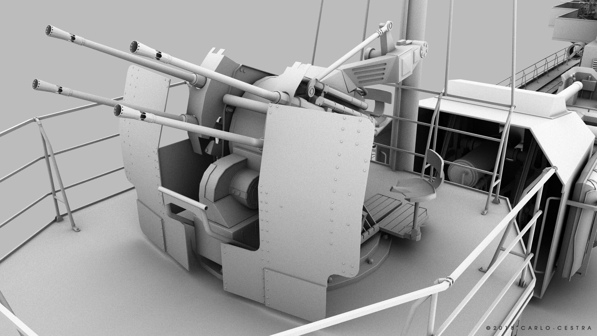 Z-37 Narvik WW2 German Destroyer 3D Model by Carlo Cestra